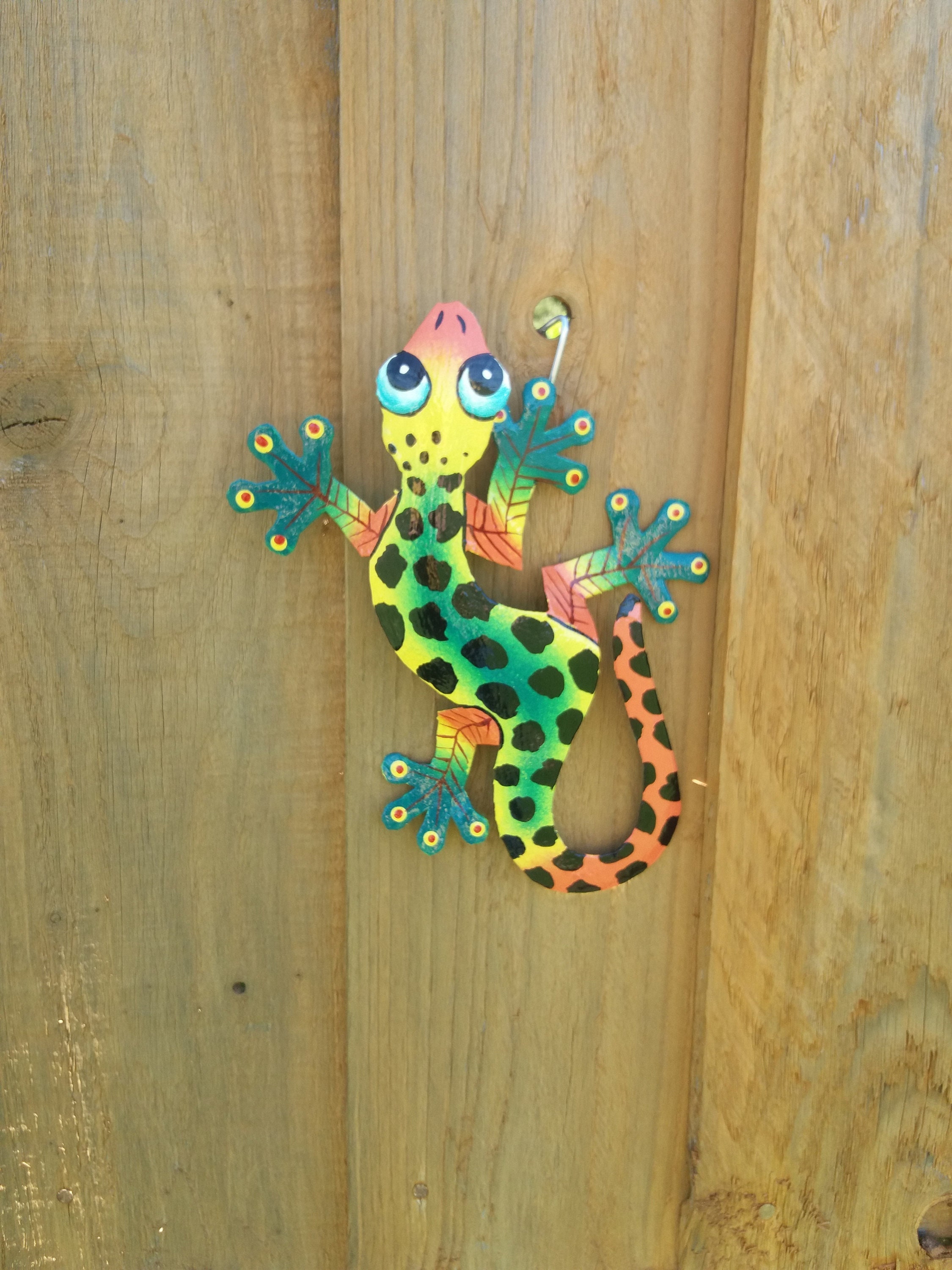 Handmade Metal Gecko Wall Art, Made in Haiti From Used Oil Drums, Hook ...