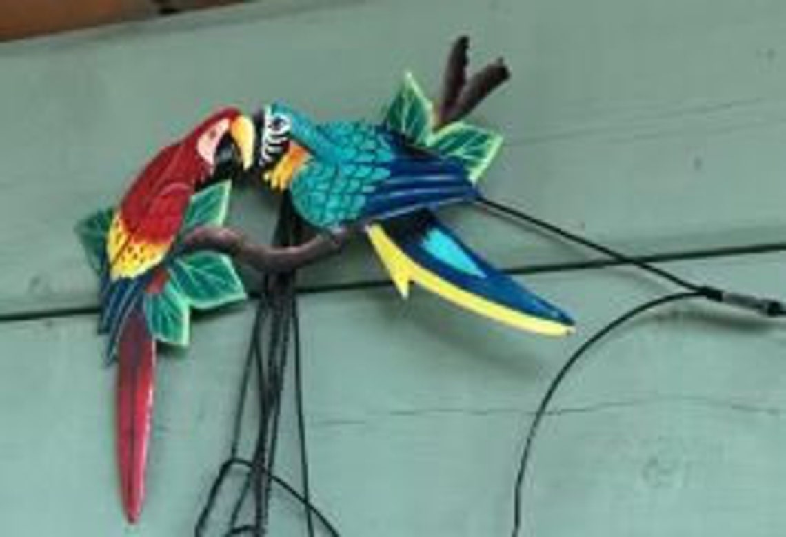 Metal Parrot Love Birds Wall Hangers Made From Recycled Steel | Etsy