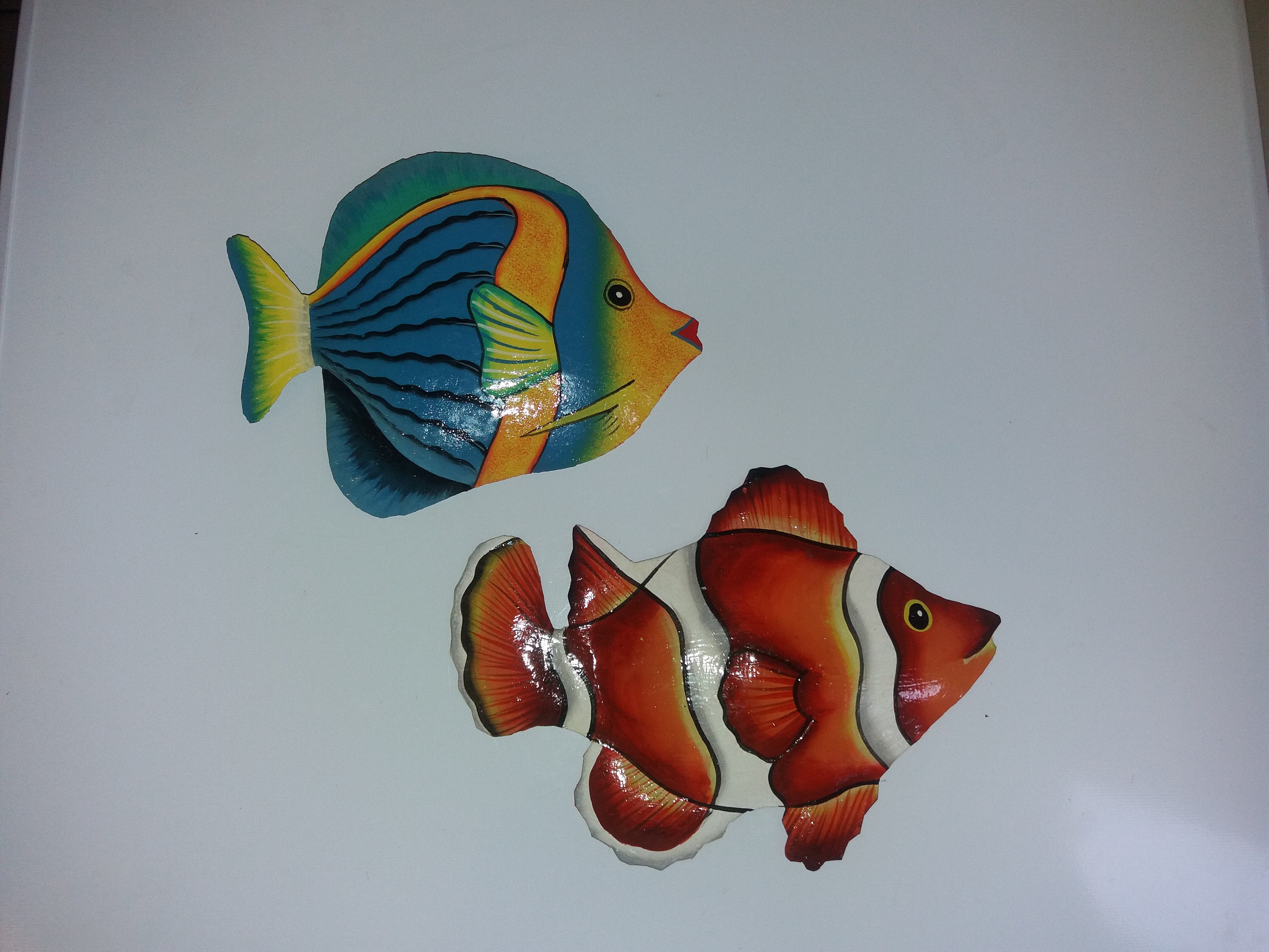 Metal Clown Fish Caribbean Wall Hanger Art Made From Recycled - Etsy