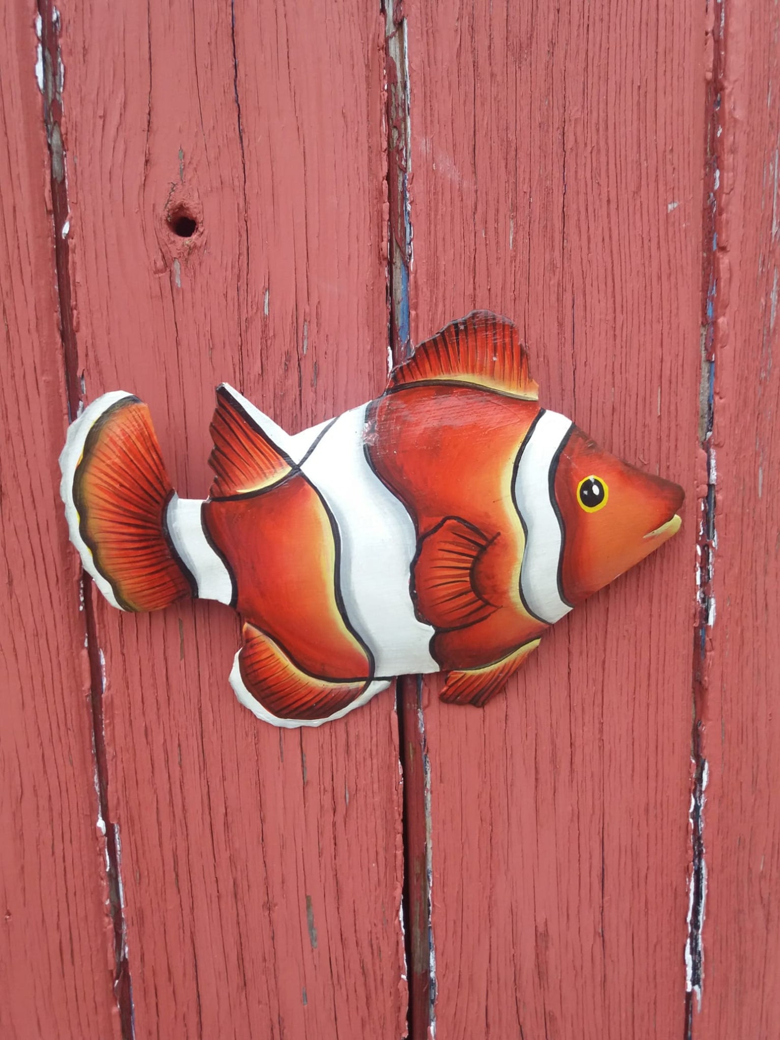 Metal Clown Fish Caribbean Wall Hanger Art Made From Recycled Steel ...