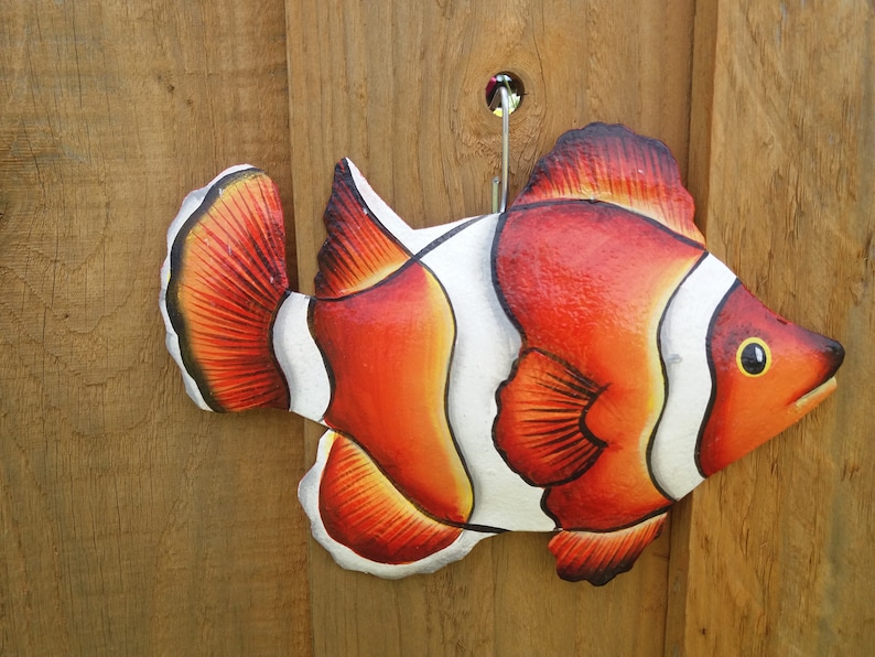 Metal Clown Fish Caribbean Wall Hanger Art Made From Recycled Steel ...