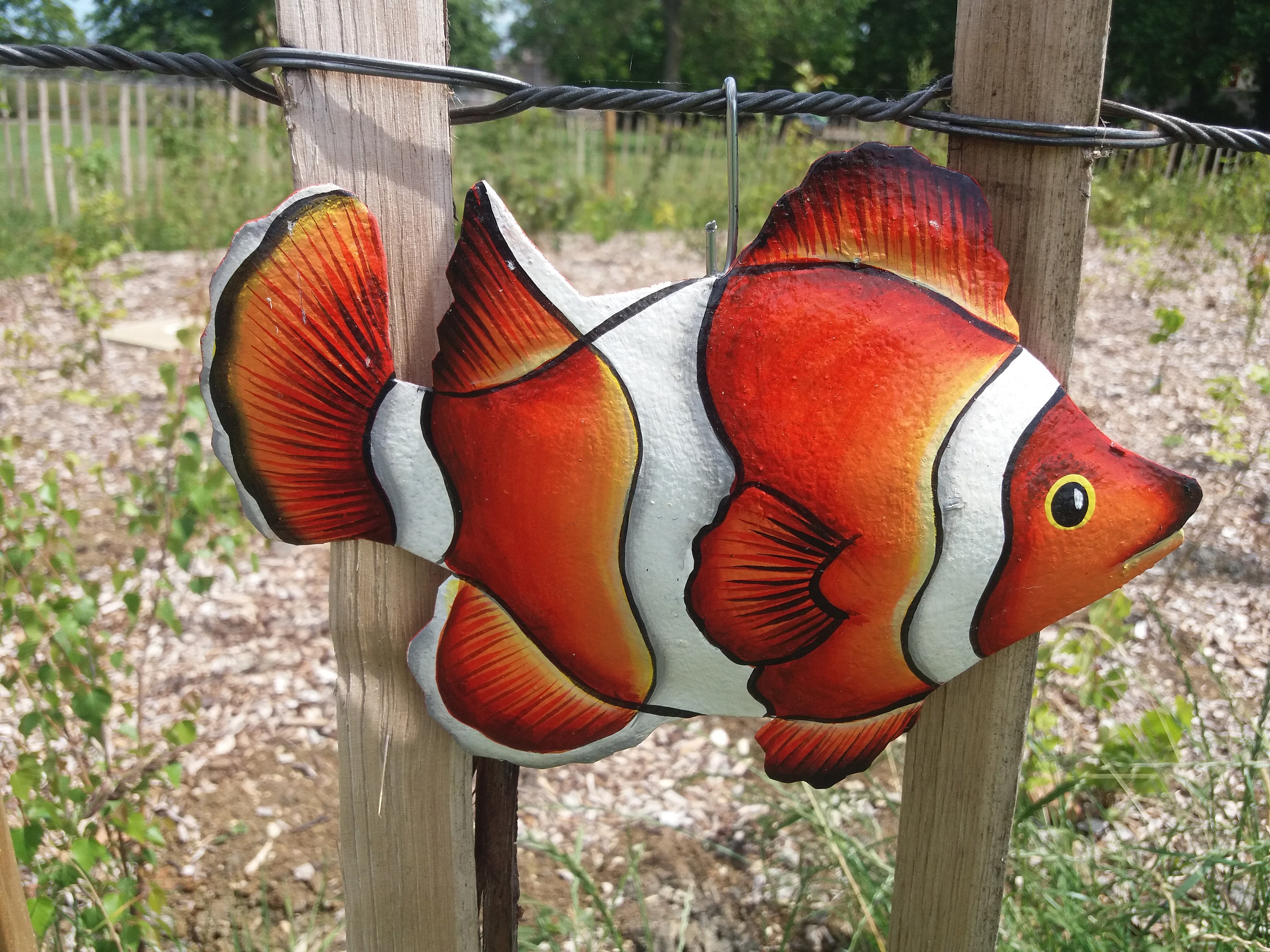 Metal Clown Fish Caribbean Wall Hanger Art Made From Recycled - Etsy