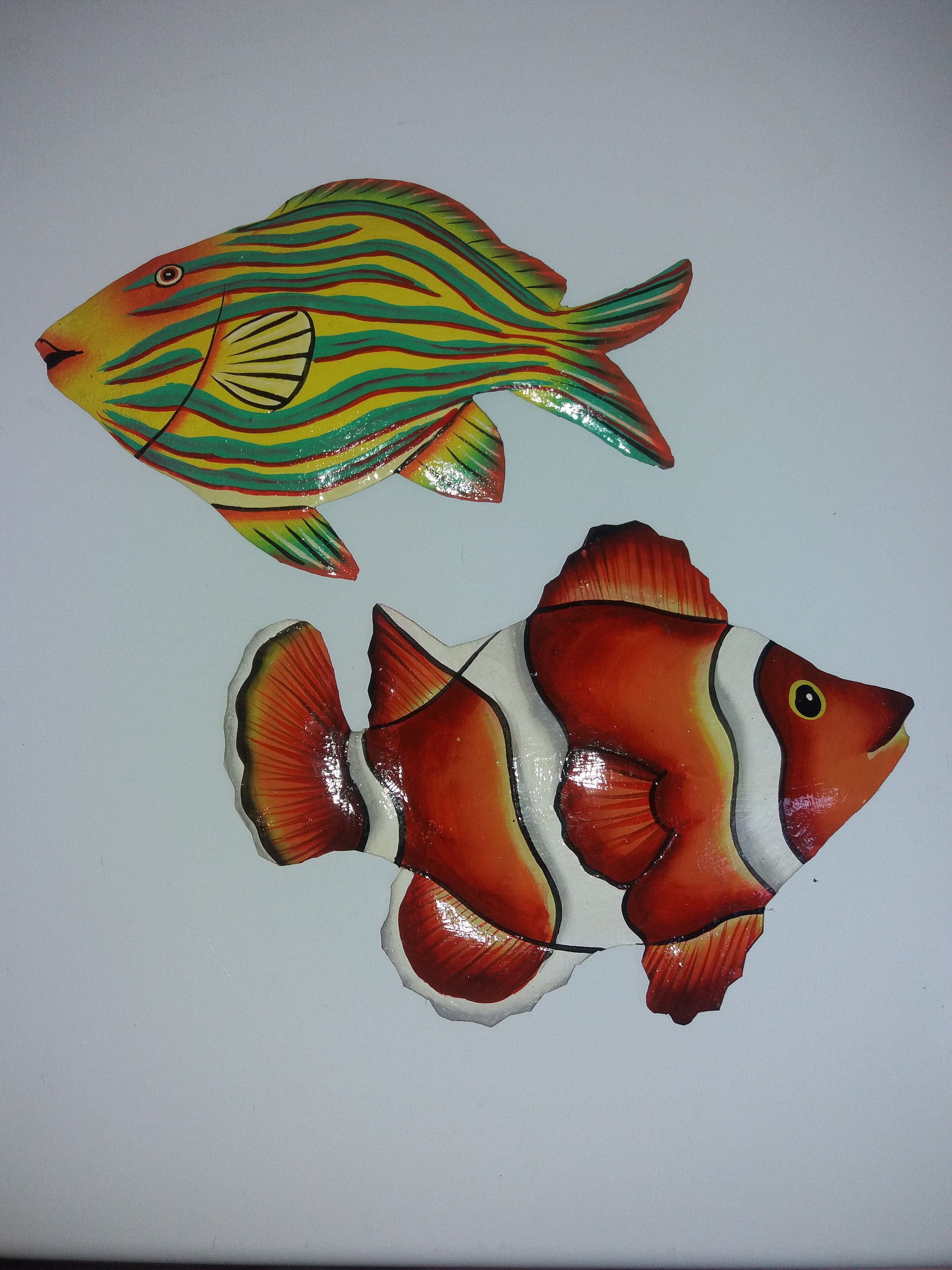 Metal Clown Fish Caribbean Wall Hanger Art Made From Recycled - Etsy