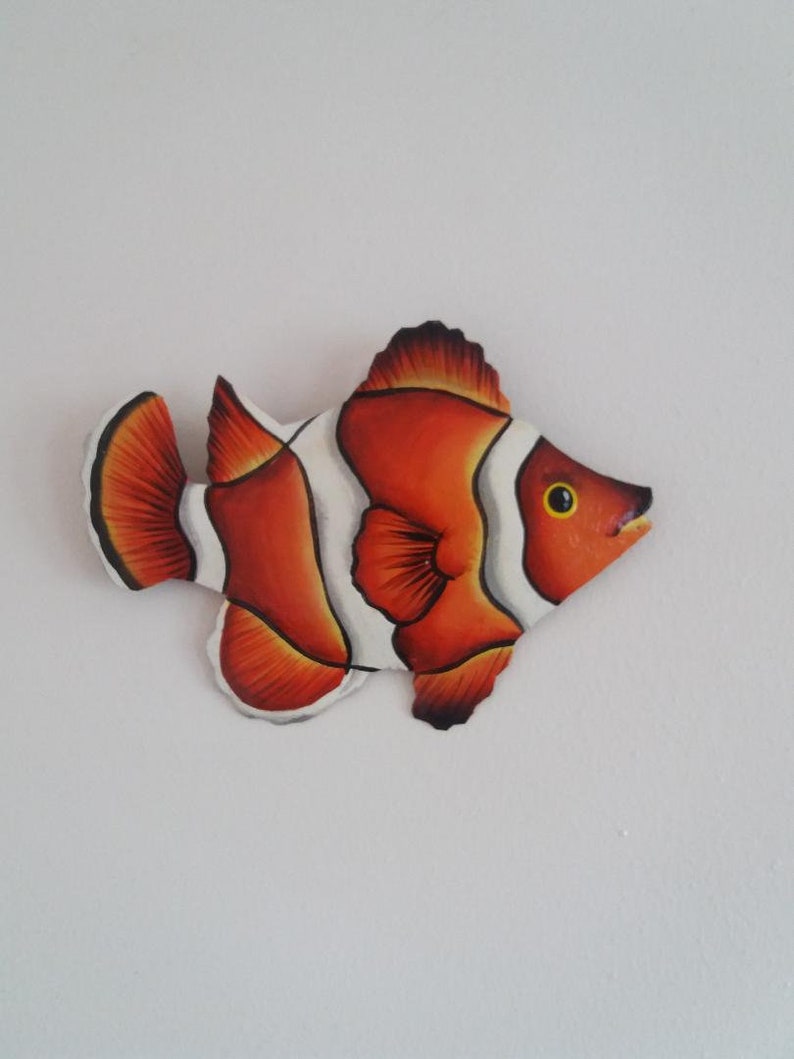 Metal Clown Fish Caribbean Wall Hanger Art Made From Recycled | Etsy