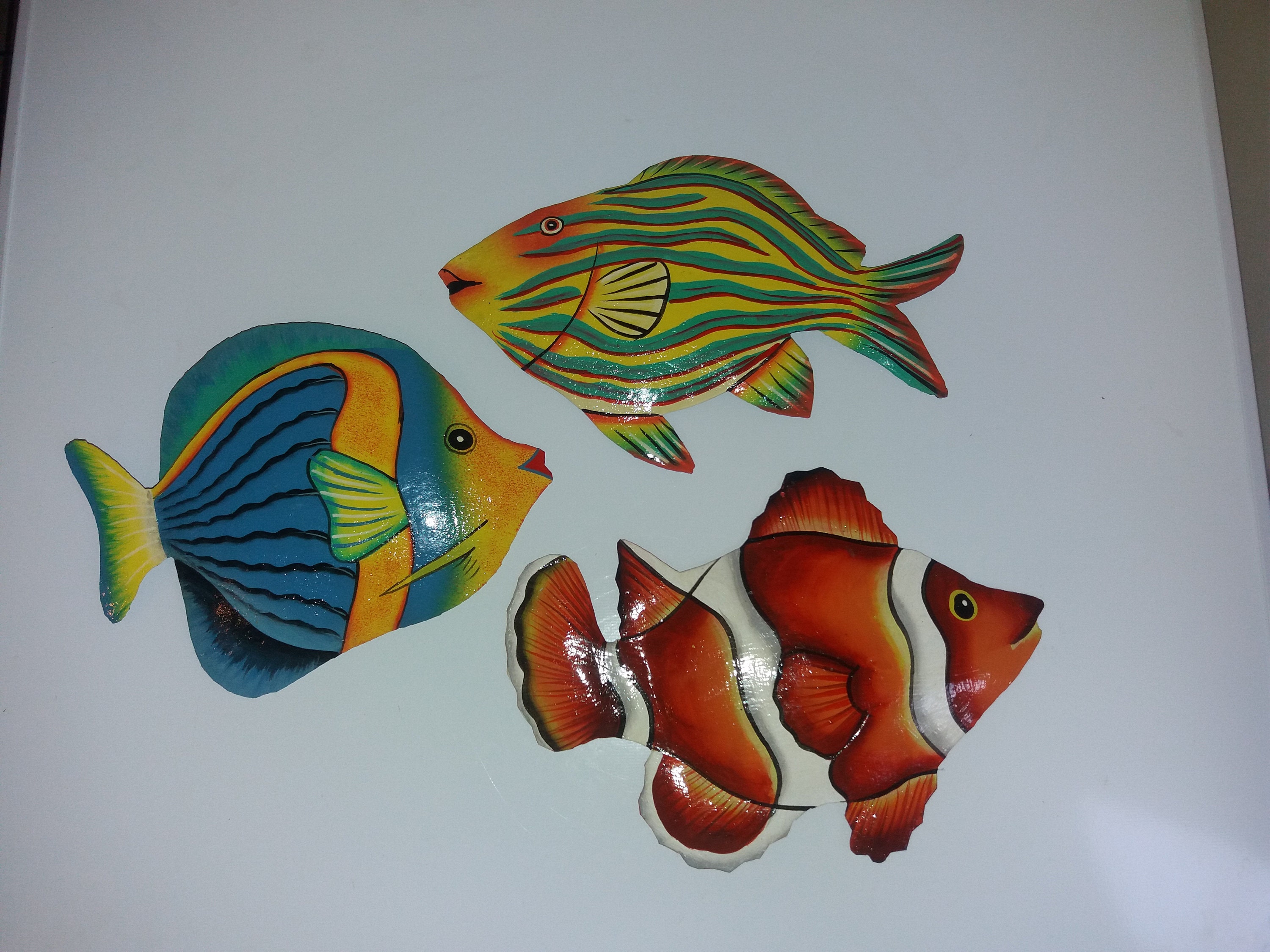 Metal Clown Fish Caribbean Wall Hanger Art Made From Recycled - Etsy