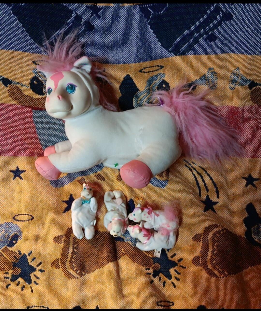 Vintage Hasbro Pony Surprise Mom With 3 Pony Babies + 1 Puppy Stuffed ...