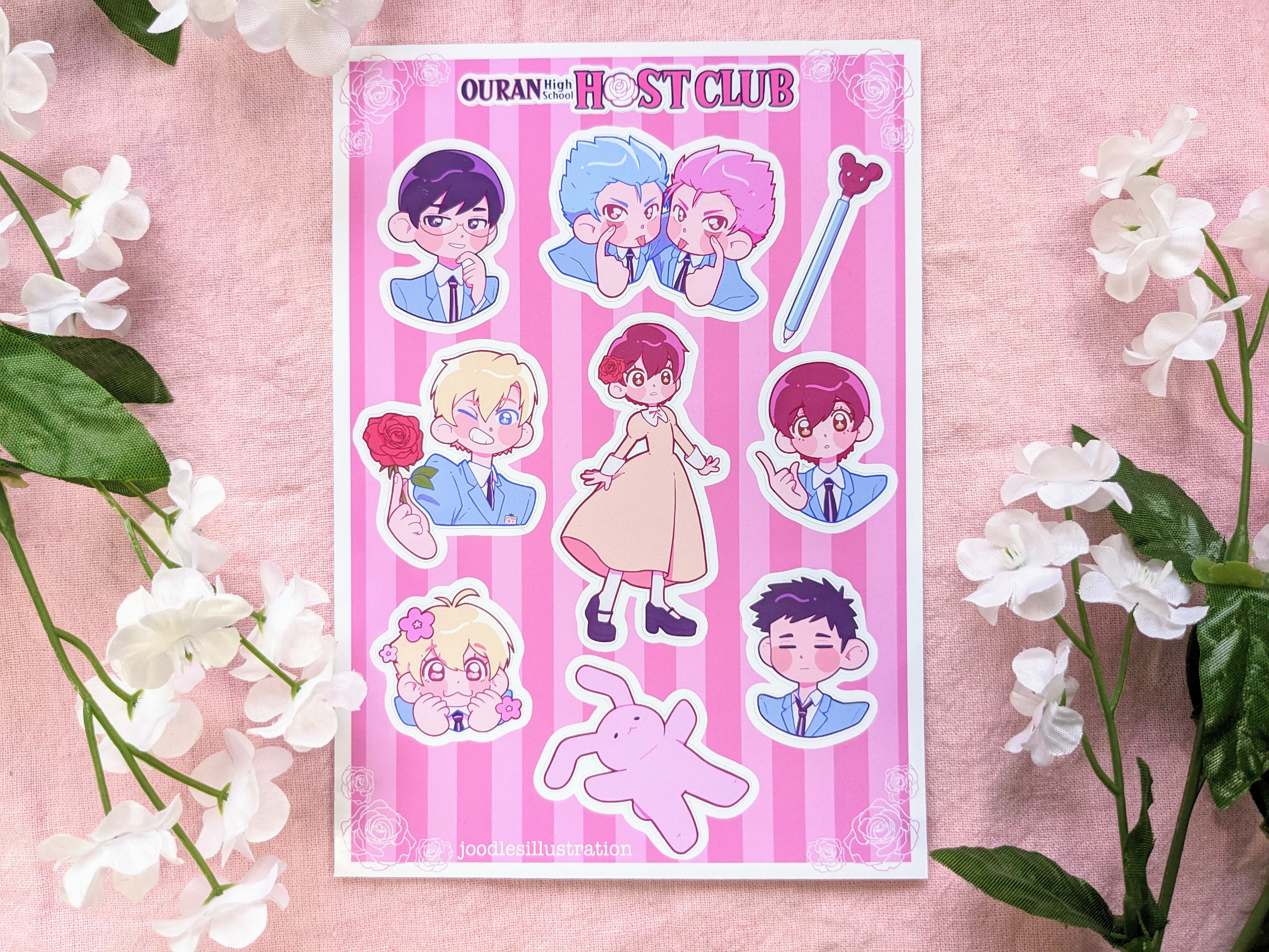 OHSHC Sticker Sheet - Ouran High School Host Club Fan Art Stickers ...