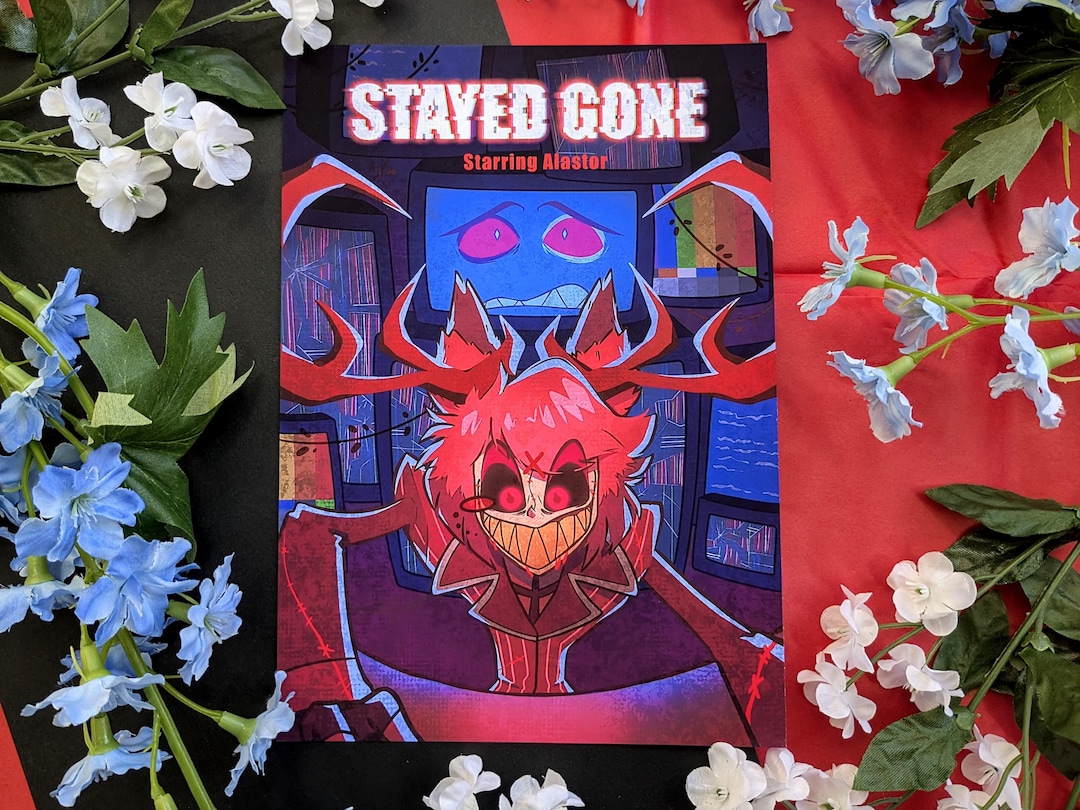 Alastor Stayed Gone Retro Style Poster Print - Hazbin Hotel Fan Art ...