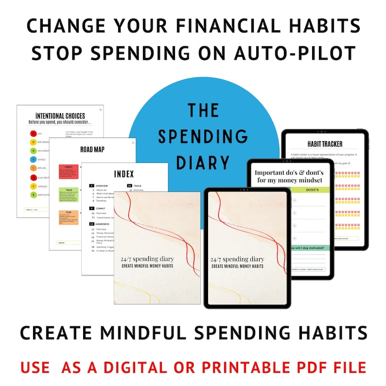 31-day Spending Tracker: Expense Diary & Excel Spreadsheet. Mindful ...