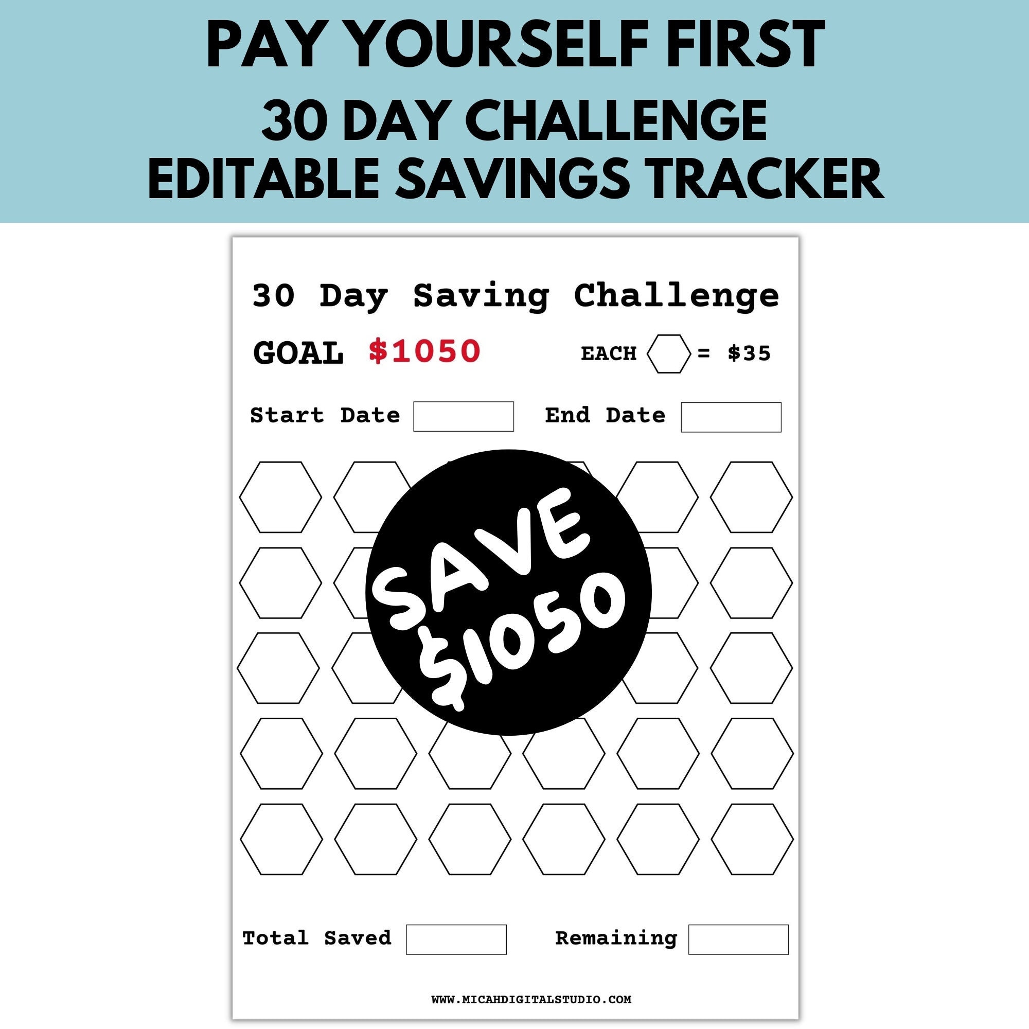 Printable Savings Challenge Tracker, Editable Savings Tracker, Join the ...