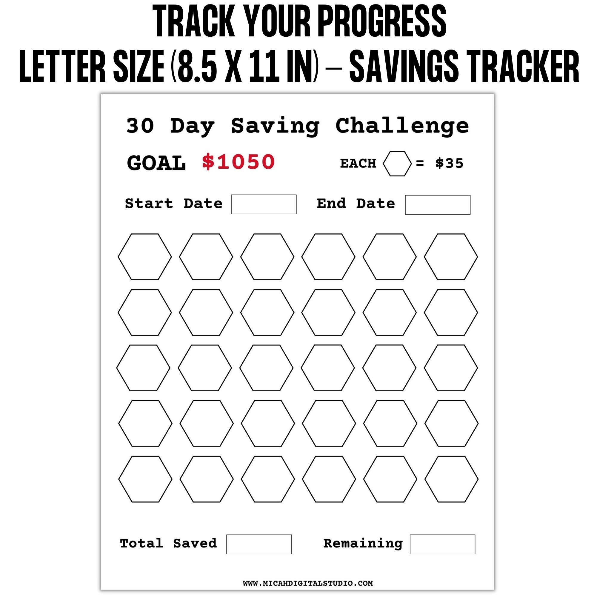Printable Savings Challenge Tracker, Editable Savings Tracker, Join the ...