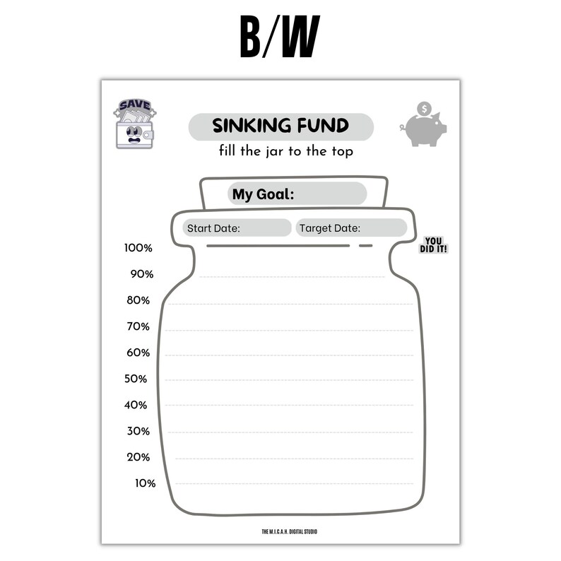 Editable Sinking Fund Tracker: Savings Goal Printable (PDF) - Etsy