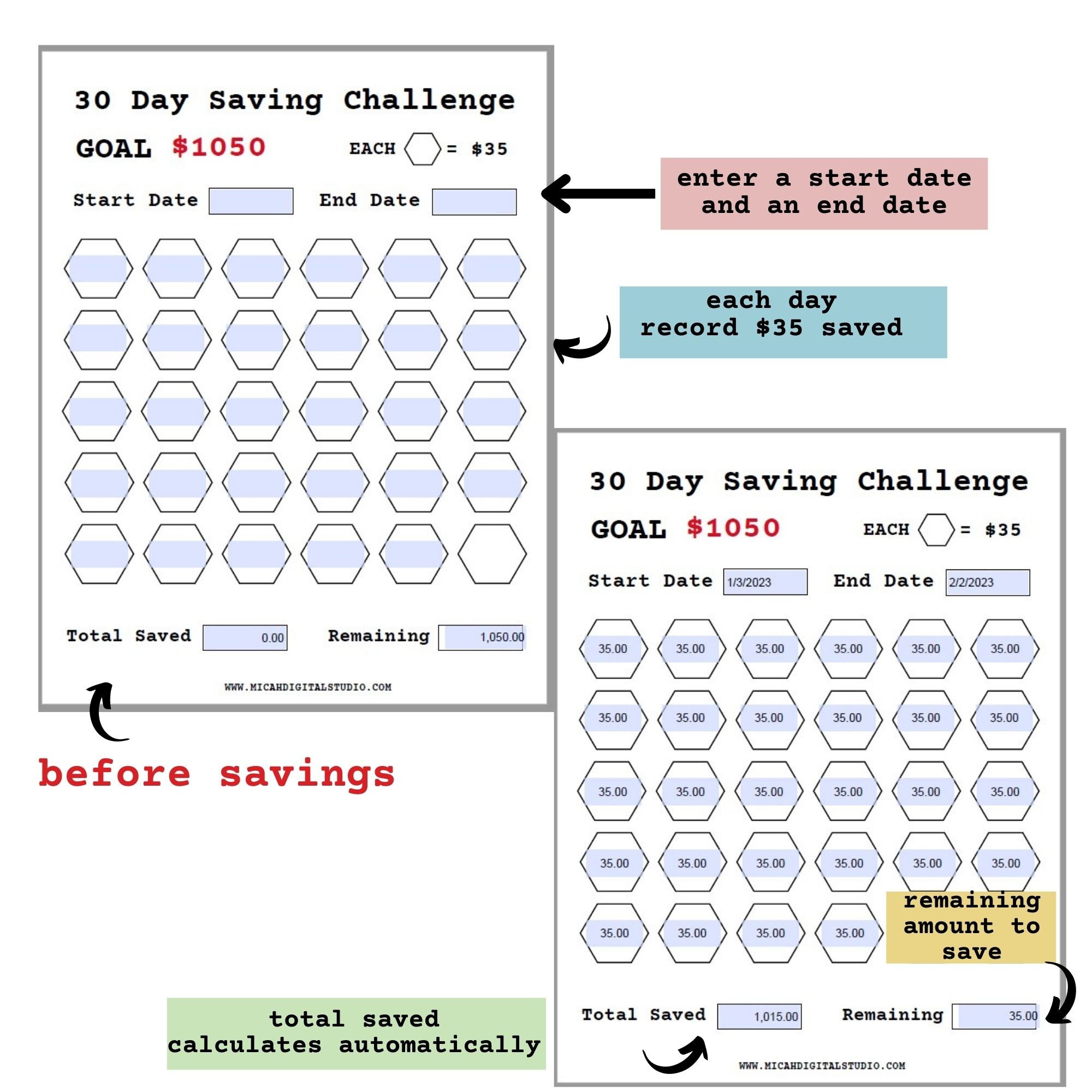 Printable Savings Challenge Tracker, Editable Savings Tracker, Join the ...