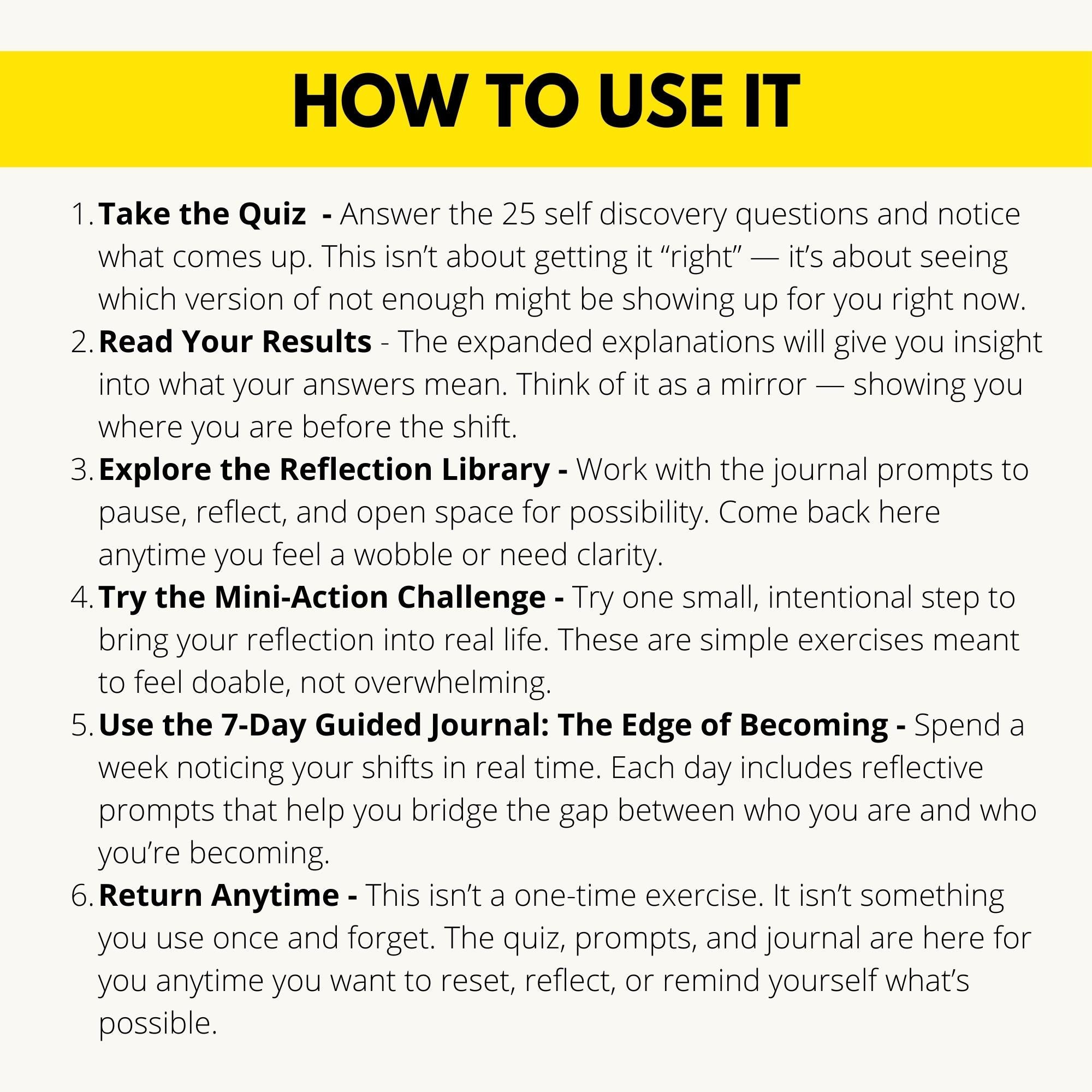 Self-discovery Journal for Women, Life Reflection, Identity Quiz ...