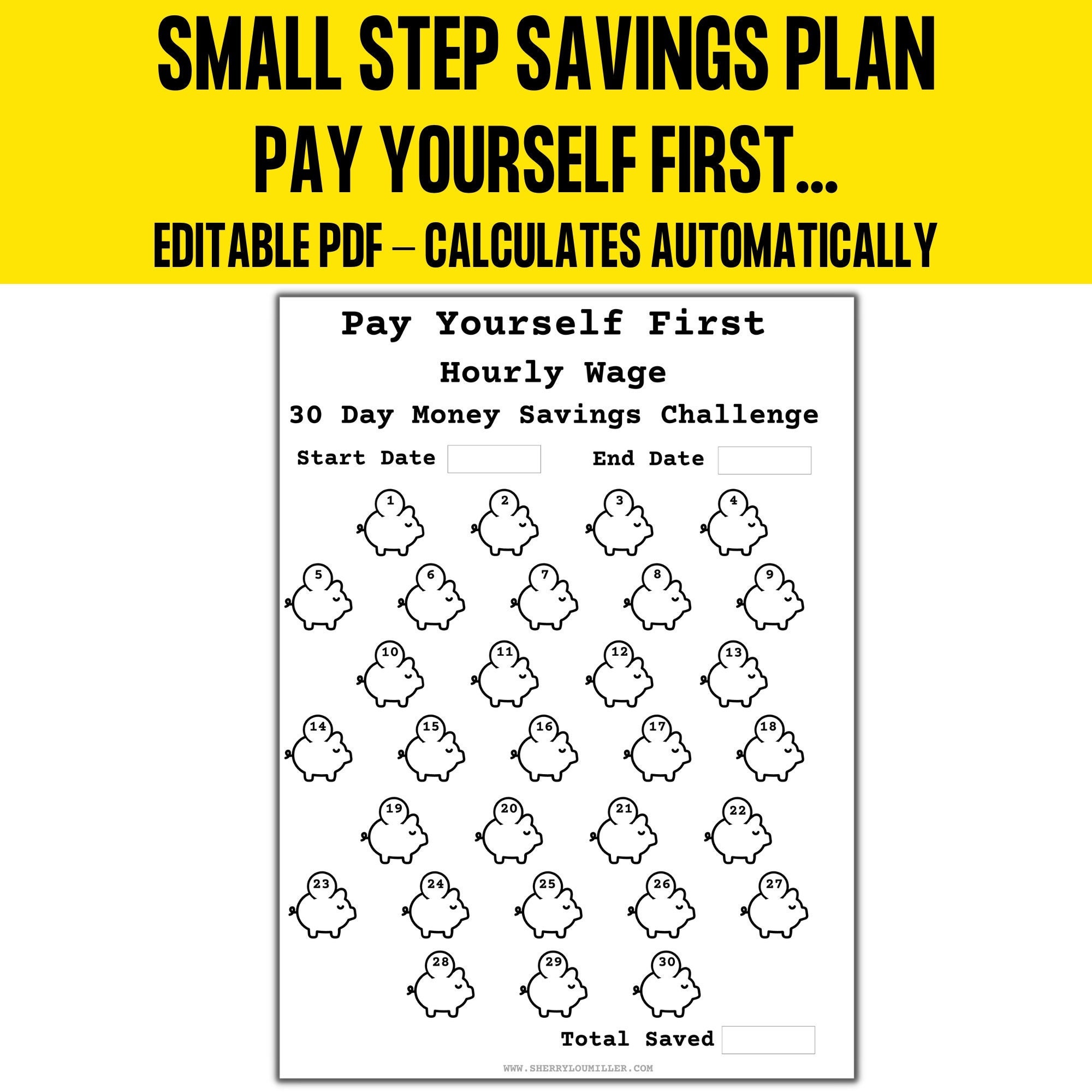 Saving Challenge, Editable PDF, Printable Tracker, Pay Yourself First ...