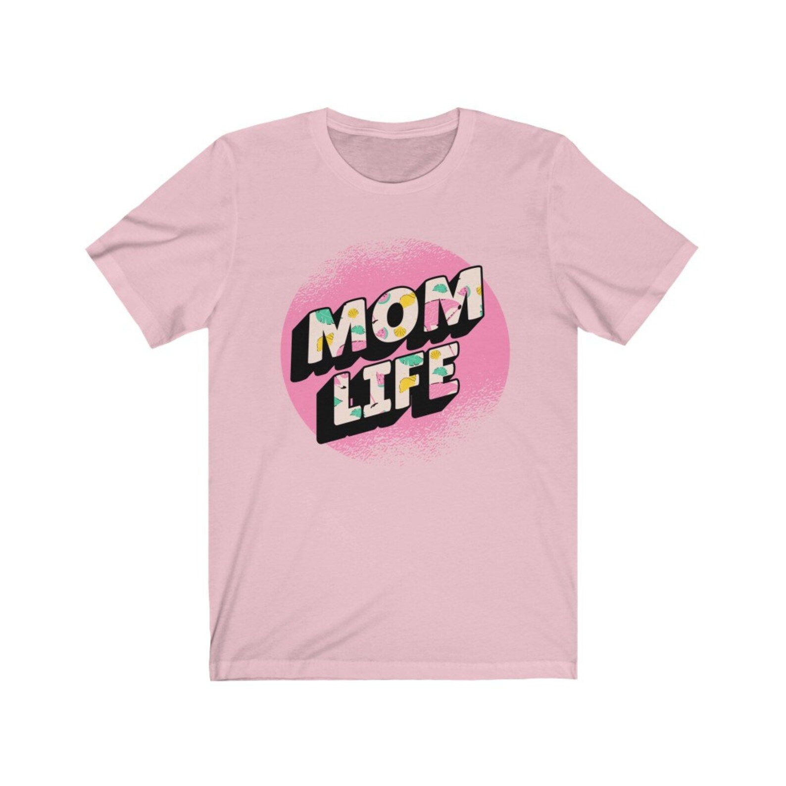 Cute Pastel Tropical Pattern Mom Life Tshirt, Perfect for Any Mom, Mom ...