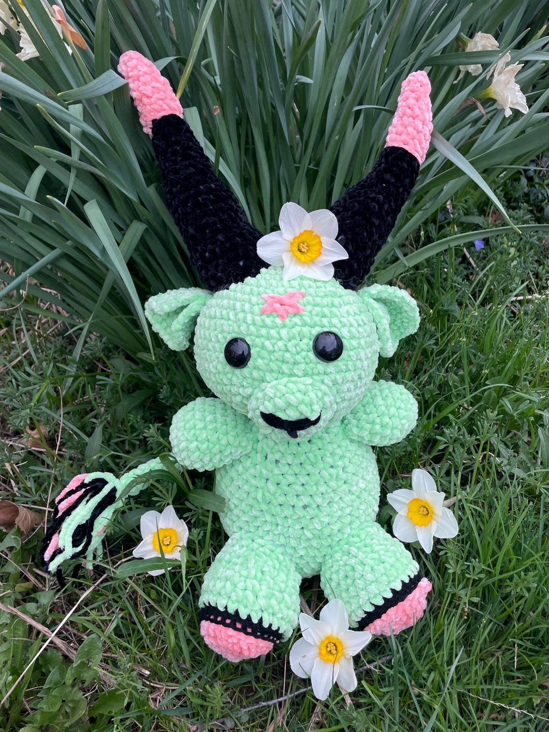 Green Baphomet Amigurumi Doll Crochet Handmade - Etsy