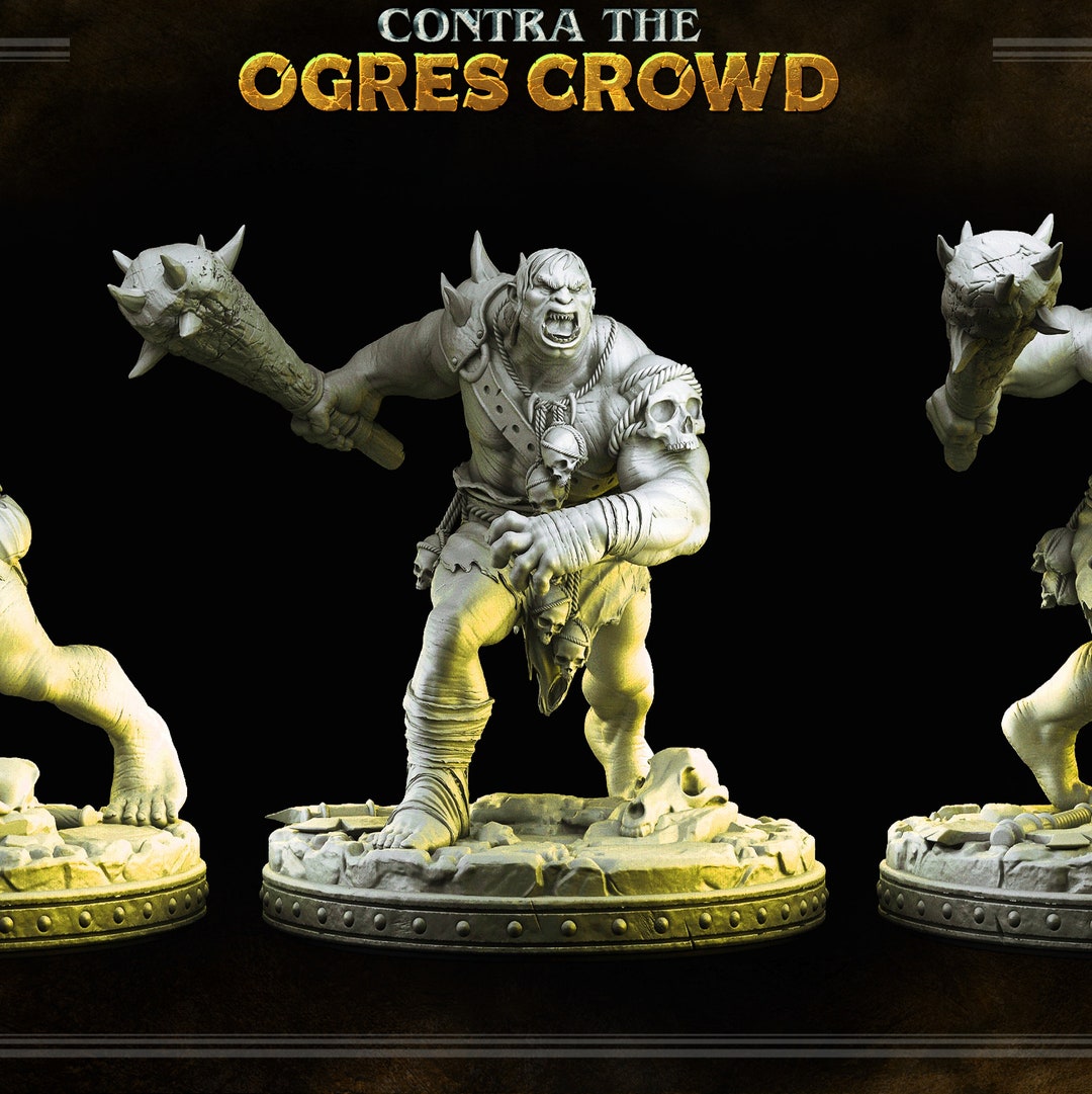 Guerrier ogre Grozrog, miniature imprimée en 32 mm et 75 mm, Contra la ...