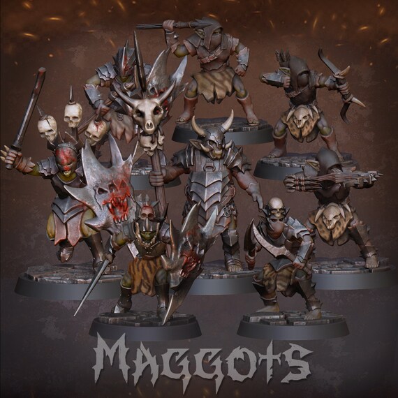 Maggots Orcs The Mines 28mm scale miniatures | Etsy