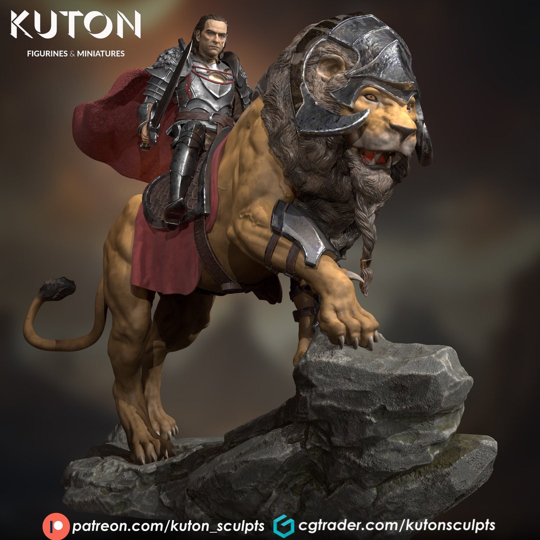 Leonus Lion Rider, Resin 3D Printed Model, Fan Art Sculpt, Figure Kit by Kuton Figurines - Etsy
