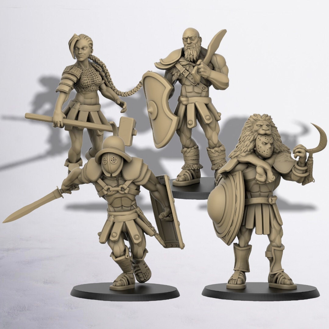Gladiators, 32mm Scale 3D Printed Miniatures, Kickstarter Campaign by ...