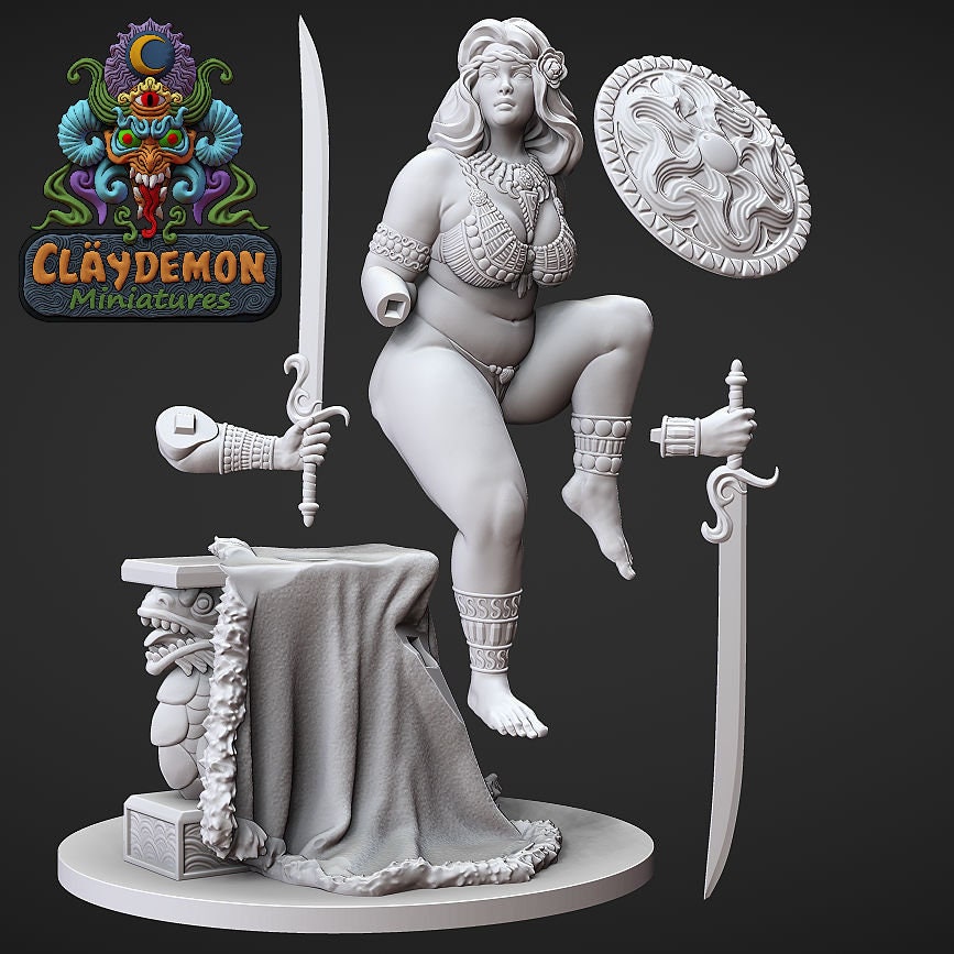 Daphne, 75mm 3d Printed Miniature by Claydemon Miniatures - Etsy