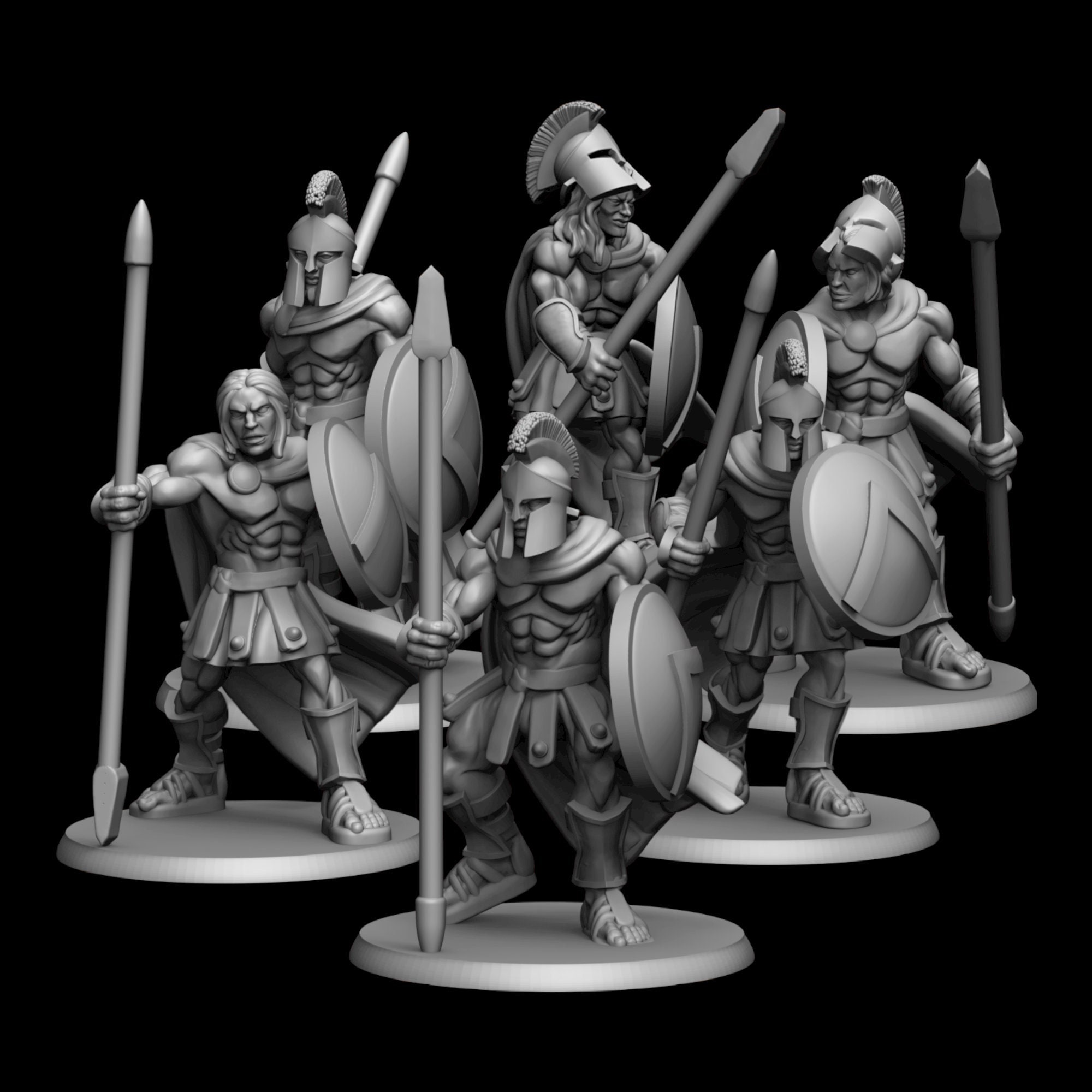 Spartans, 32mm Scale 3D Printed Miniatures, Battle of Thermopylae ...