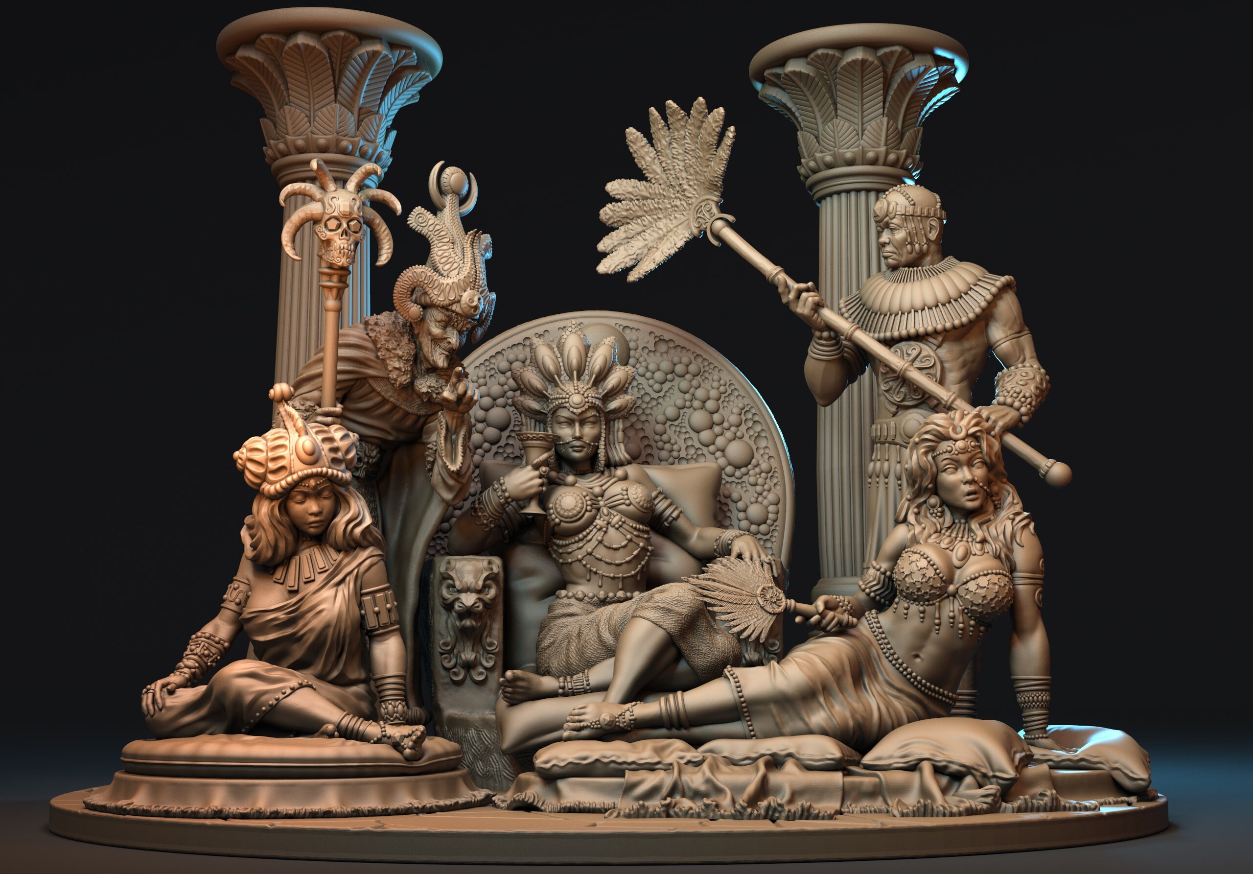 The Throne of Tamesis 3D Printed Scene Diorama 75mm - Etsy