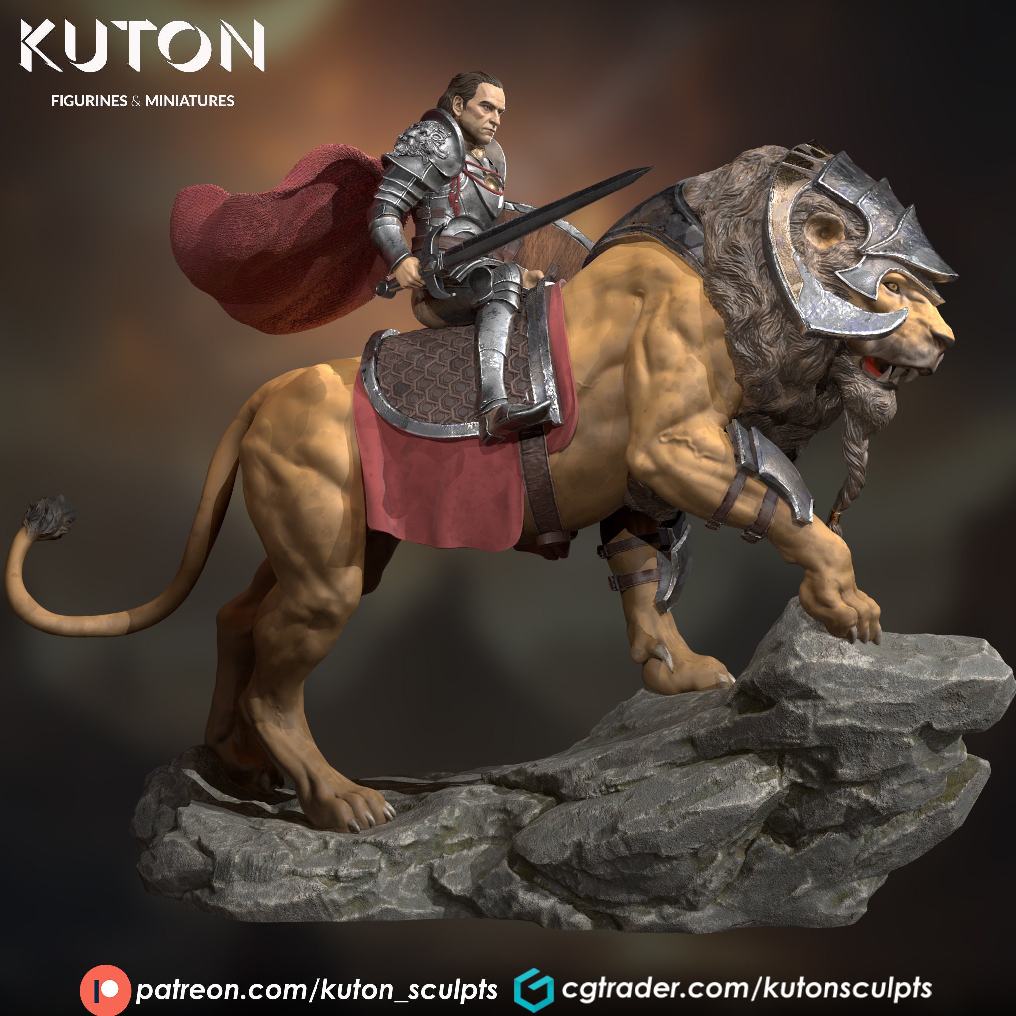 Leonus Lion Rider, Resin 3D Printed Model, Fan Art Sculpt, Figure Kit by Kuton Figurines - Etsy