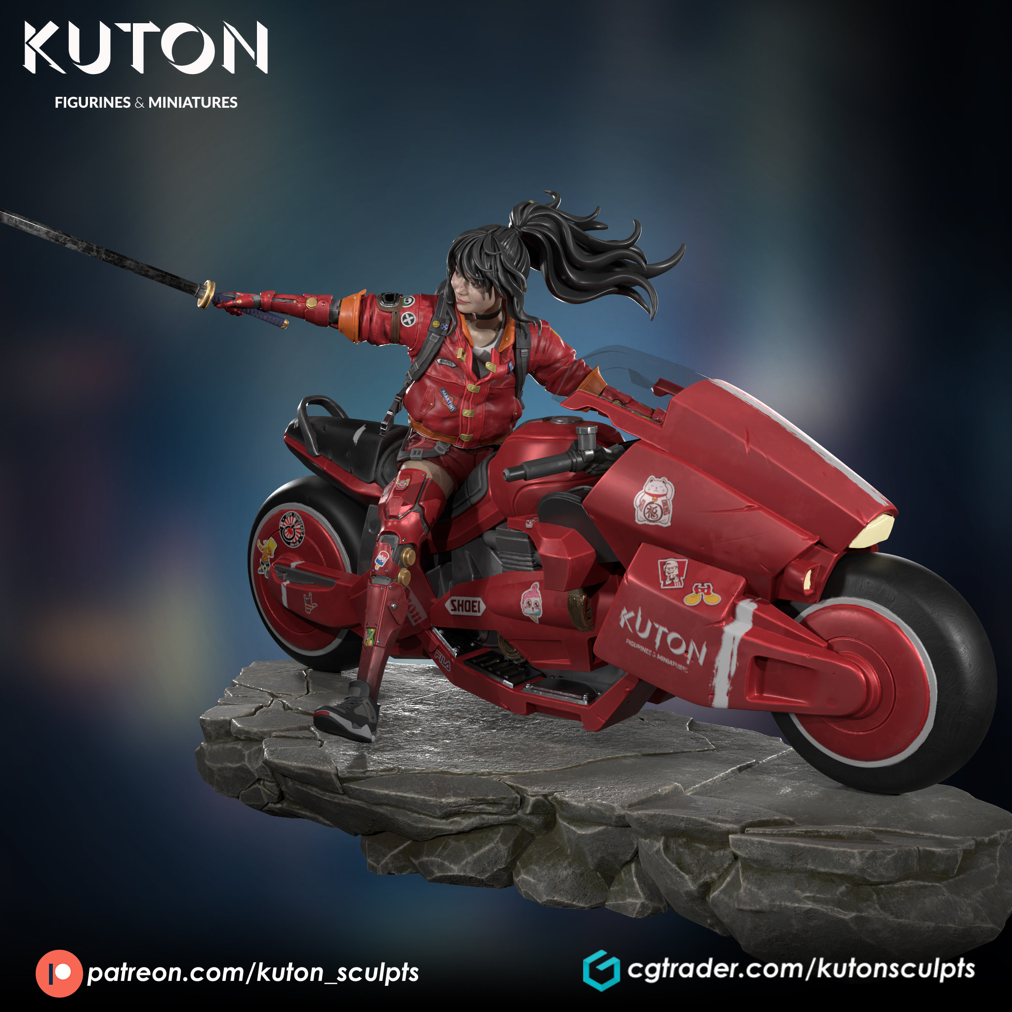 Strive, Asian Female, Fantasy Scifi Resin 3D Printed Model, Fan Art ...