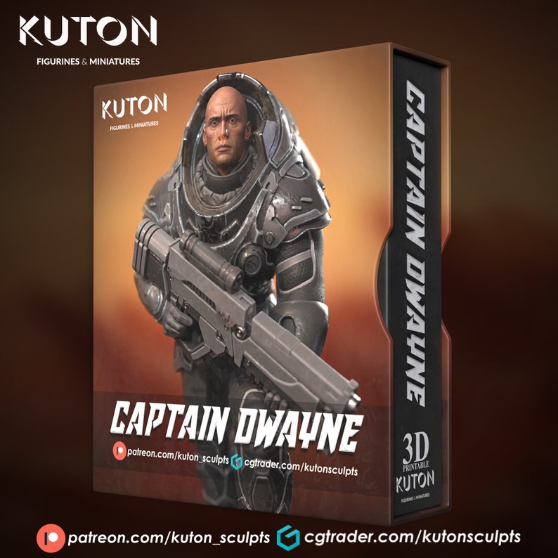 Captain Dwayne, Sci-fi Resin 3D Printed Model, Fan Art Sculpt, Figure ...