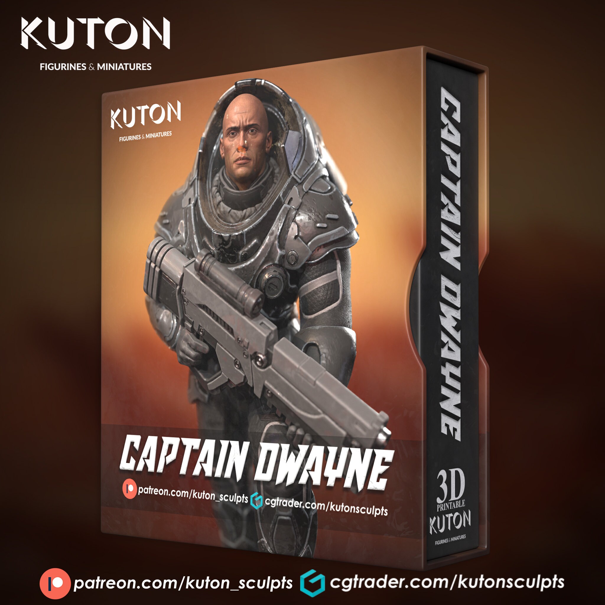 Captain Dwayne, Sci-fi Resin 3D Printed Model, Fan Art Sculpt, Figure ...