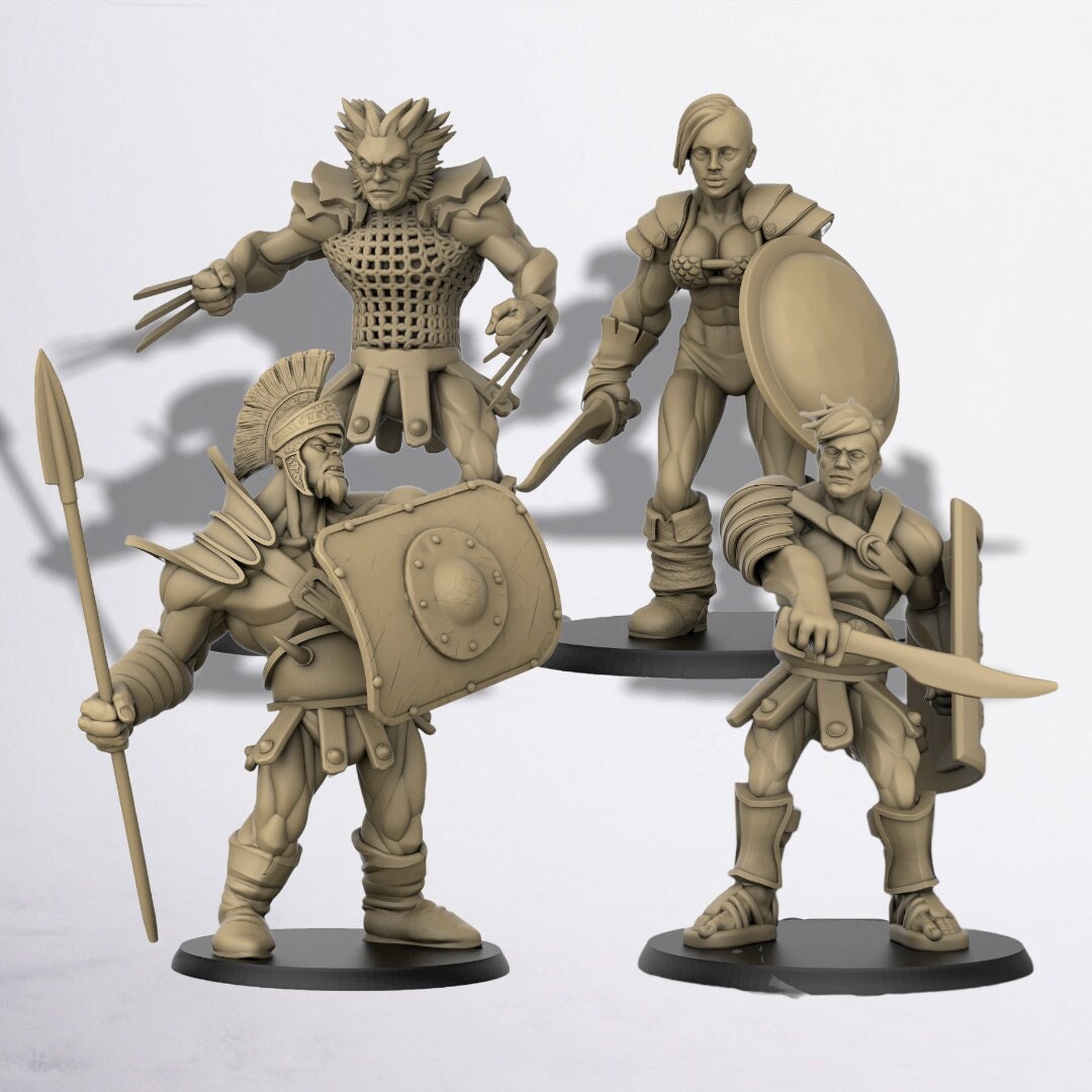 Gladiators, 32mm Scale 3D Printed Miniatures, Kickstarter Campaign by ...