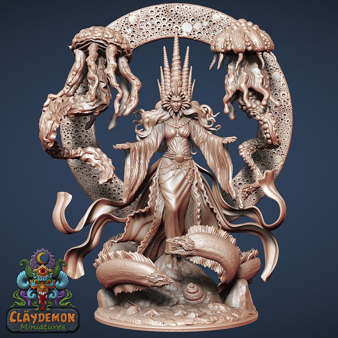 Amythea the Sea Sorceress, 3d Printed Miniatures Diorama by Claydemon ...