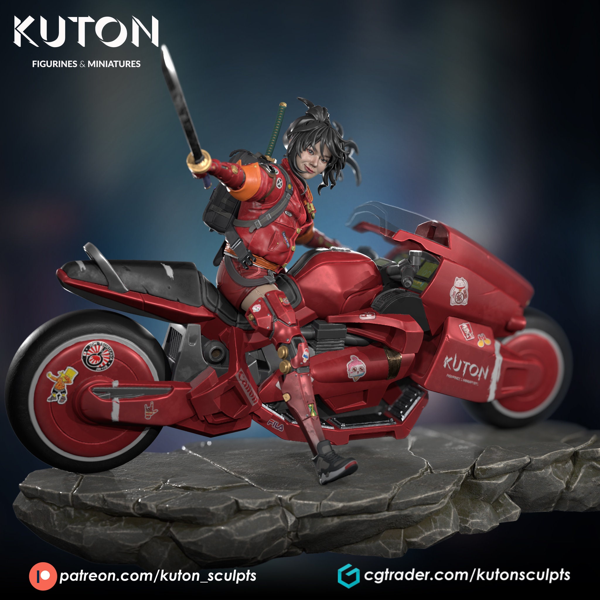 Strive, Asian Female, Fantasy Scifi Resin 3D Printed Model, Fan Art ...
