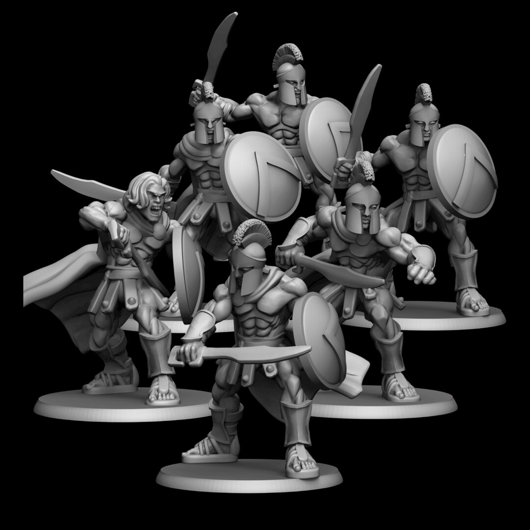 Spartans, 32mm Scale 3D Printed Miniatures, Battle of Thermopylae ...