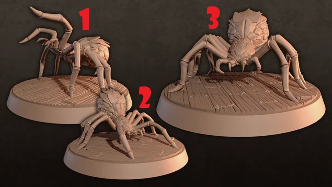 Giant Spiders Basic Monster Collection 3D Printed | Etsy