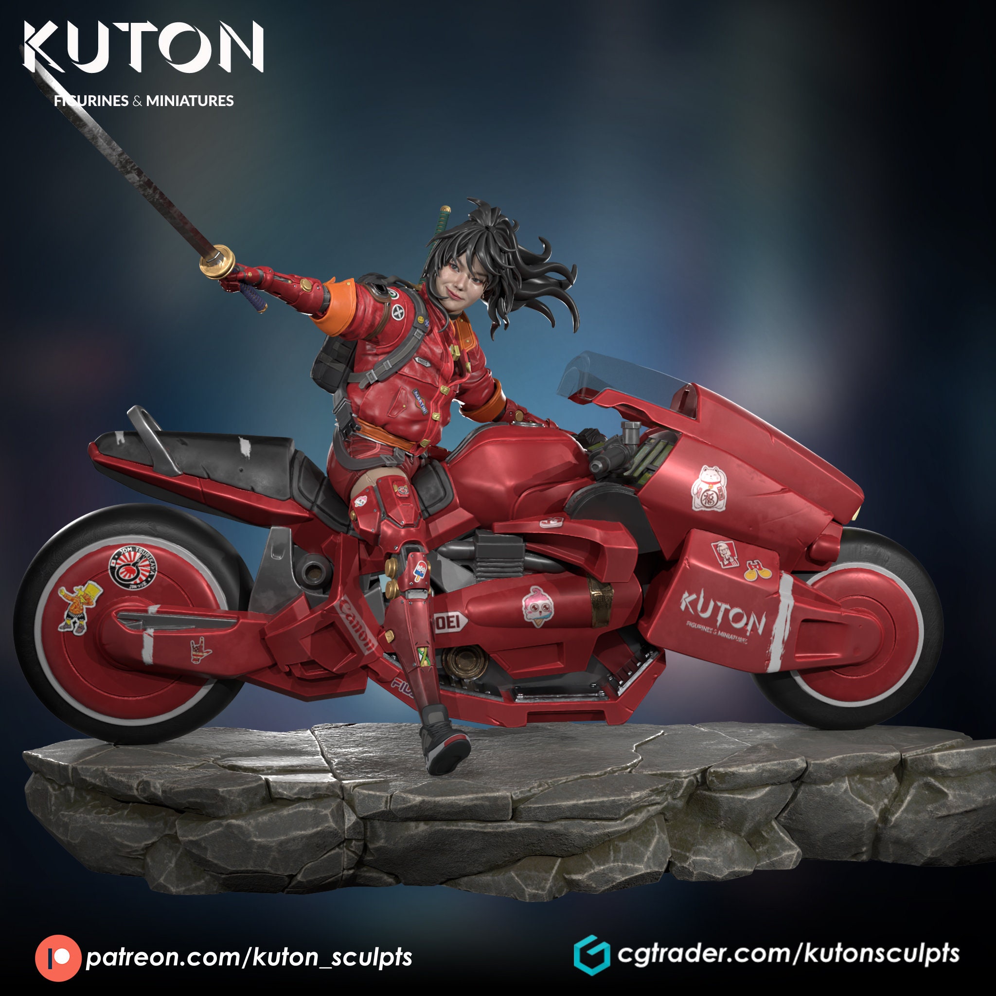 Strive, Asian Female, Fantasy Scifi Resin 3D Printed Model, Fan Art ...