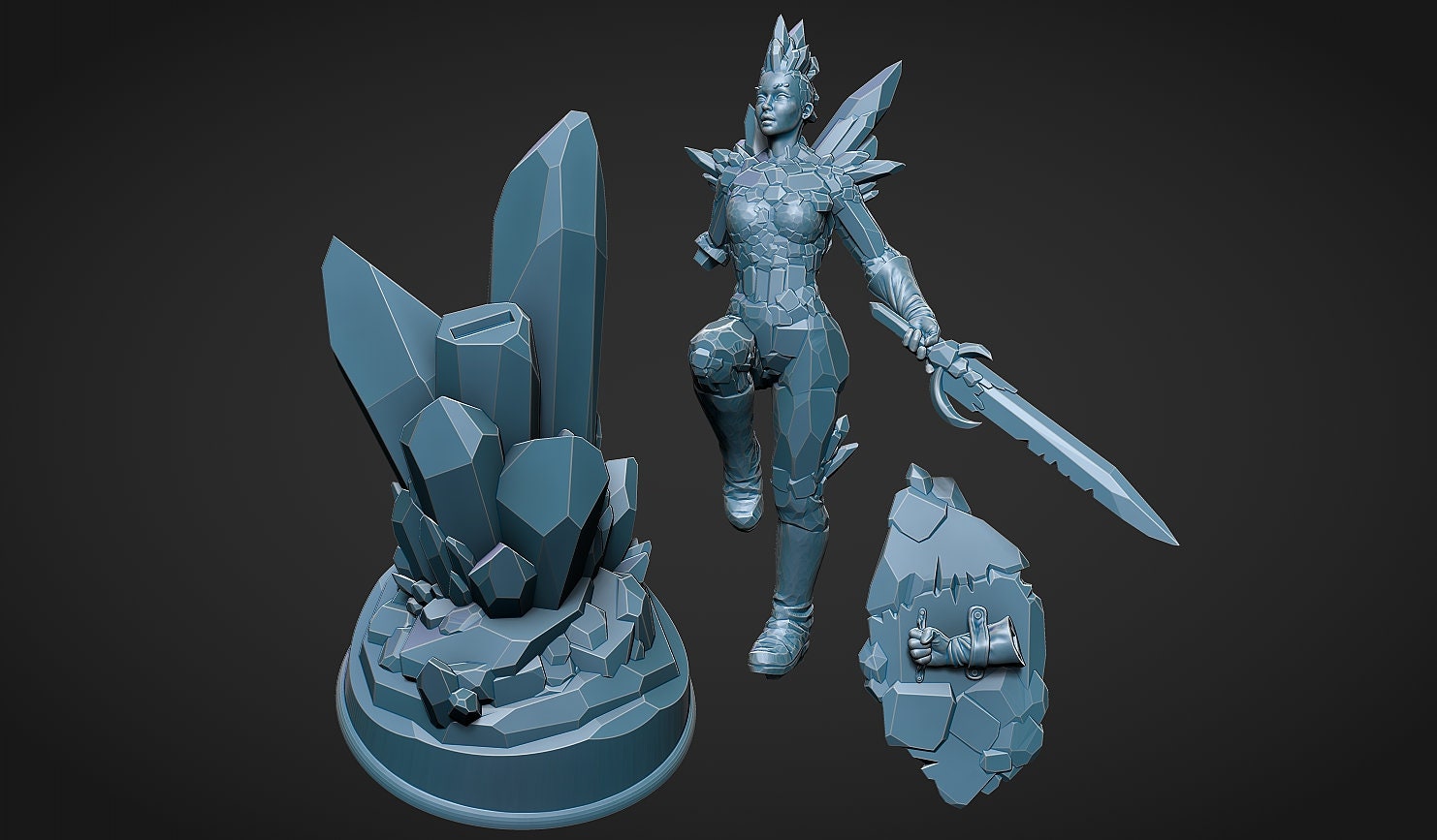 Crystelline 75mm Scale Figure 3d Printed Miniature Claydemon Miniatures ...