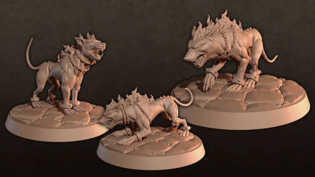 Infernal Hounds Basic Monster Collection 3D Printed Miniature D&D ...