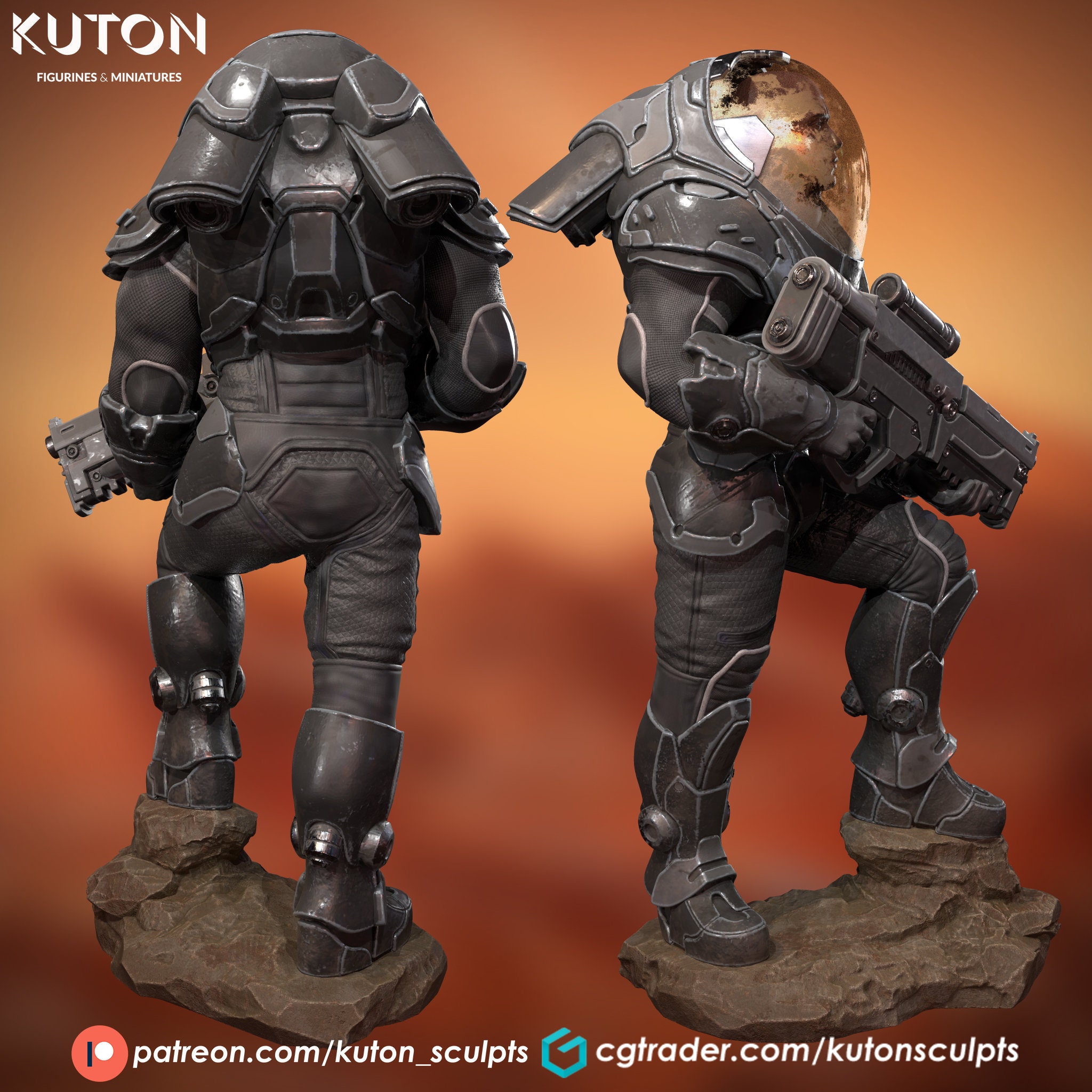 Captain Dwayne Sci-fi Resin 3D Printed Model Fan Art Sculpt - Etsy