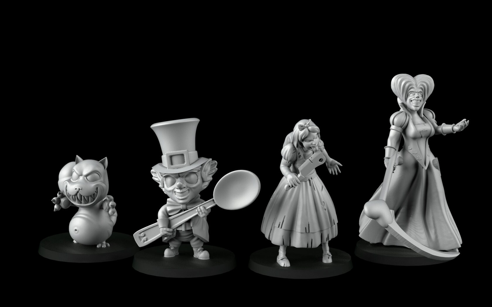 Alice in Wonderland Princesses Got Angry 38mm Miniatures - Etsy