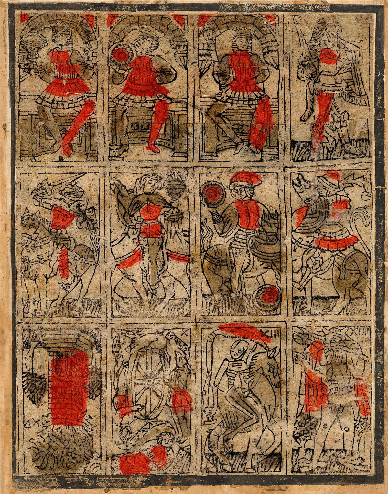 Uncut Tarot Sheet Print 1400s Reproduction Antique Tarot | Etsy