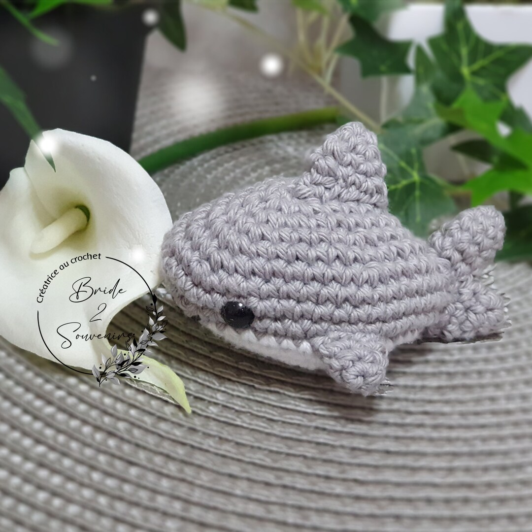 Baby Shark Key Ring Hand-hooked amigurumi Shark - Etsy
