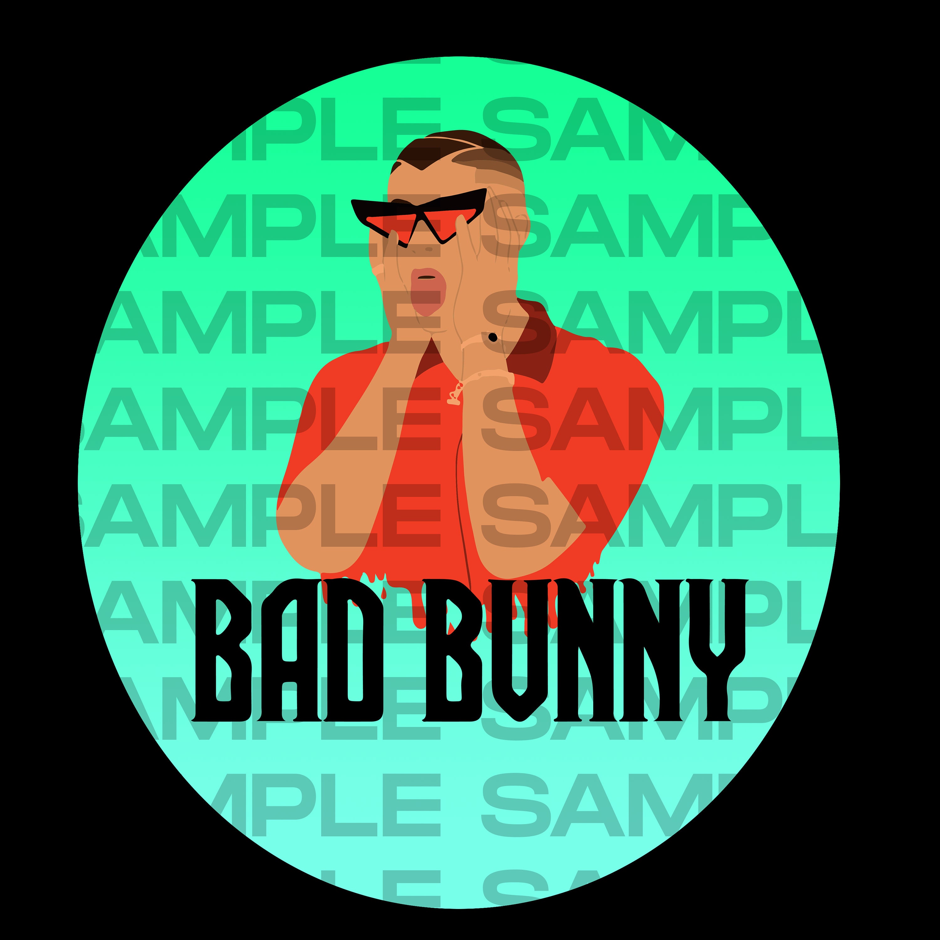 Digital Download Bad Bunny Gradient PNG Sublimation and Waterslide ...