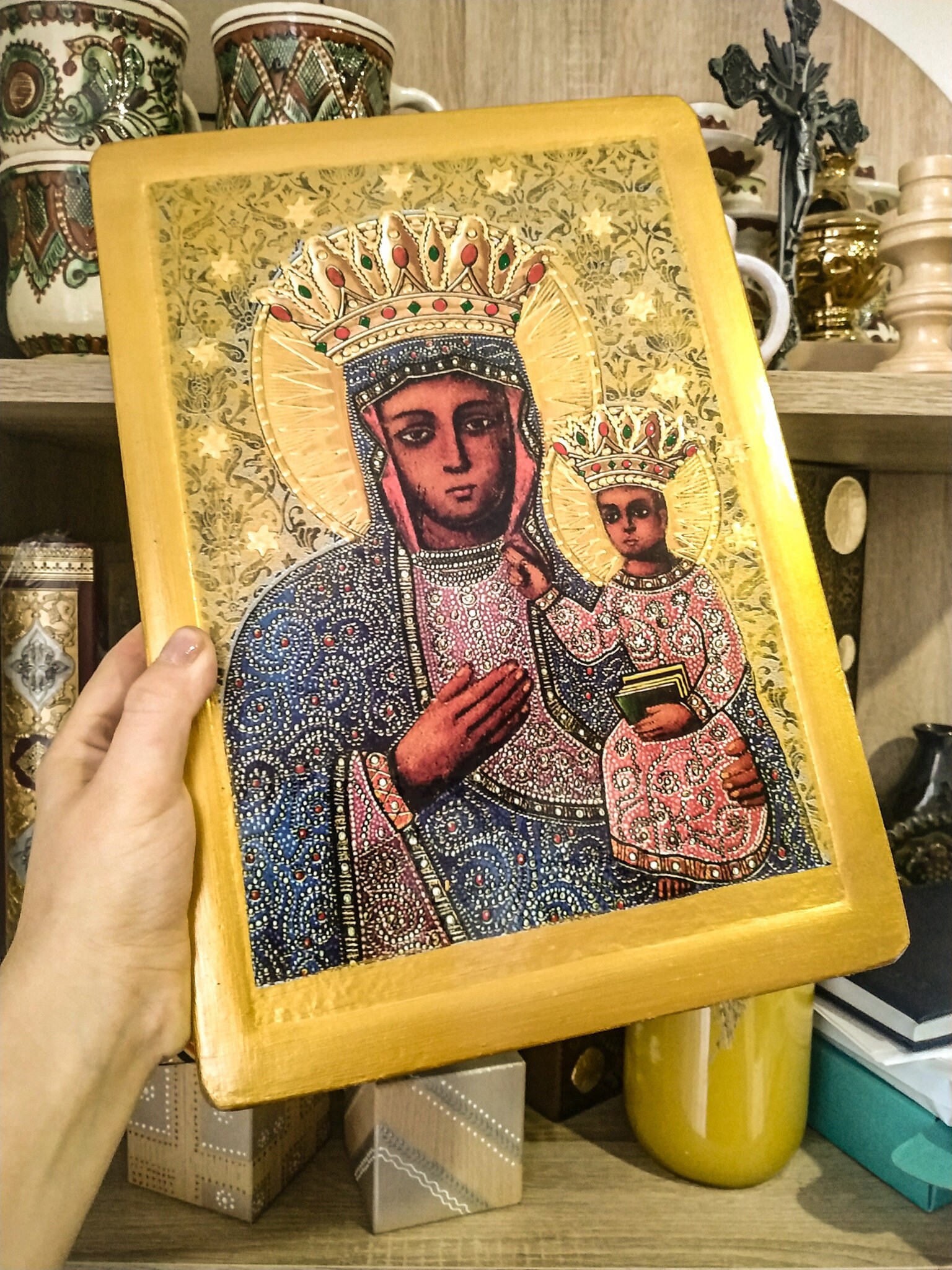Big Icon of the Virgin Mary of Chenstokhova belz. Byzantine - Etsy