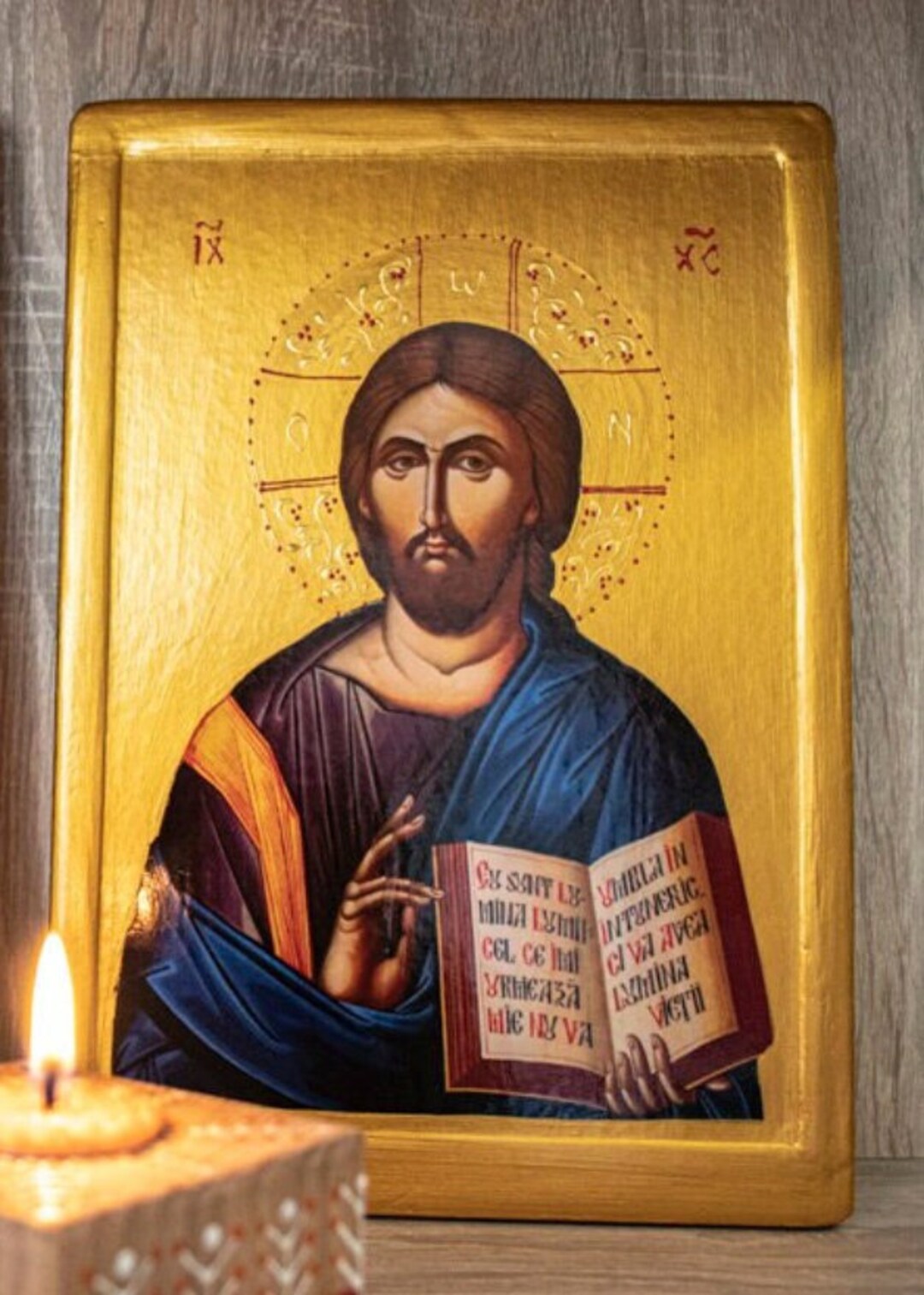 Icon of Jesus Christ roman Gold Version. Byzantine Christian Religious ...