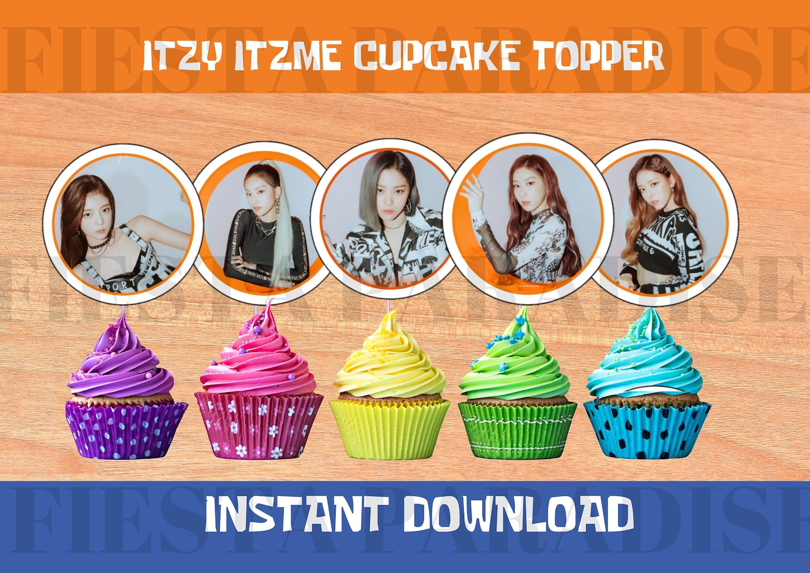 ITZY itzme cupcake topper baila toda la noche, Itzy Cake Topper, Kpop Party Supplies, Kpop Party ...