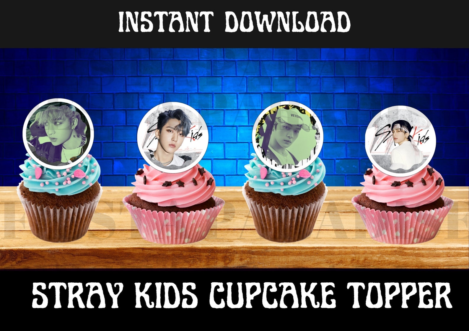 Stray Kids Cupcake Topper ,stray Kids Go Live Cake Topper , Printables ...