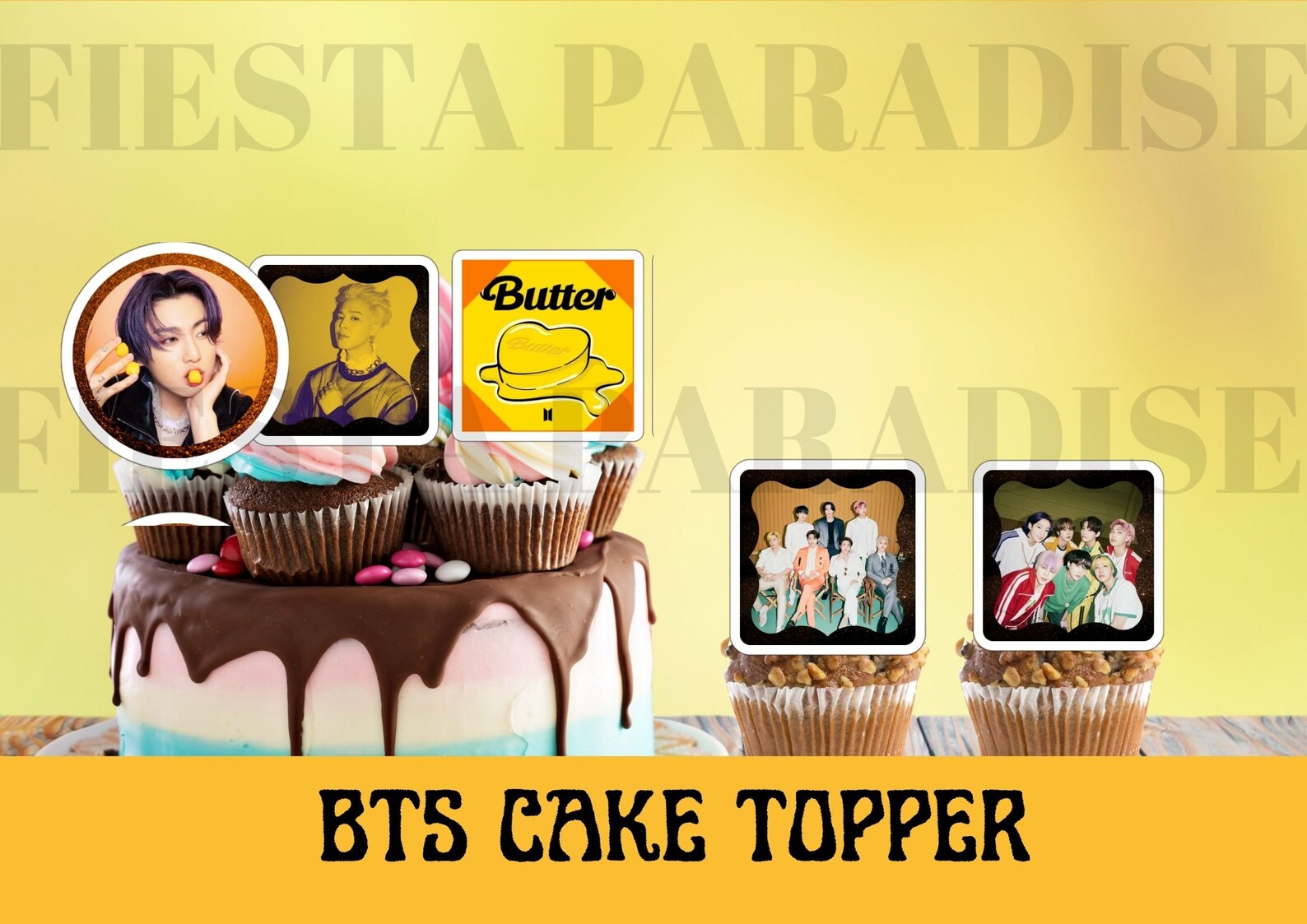 BTS BUTTER Cupcake Topper ,BTS Cake Topper , Printables, Kpop ...